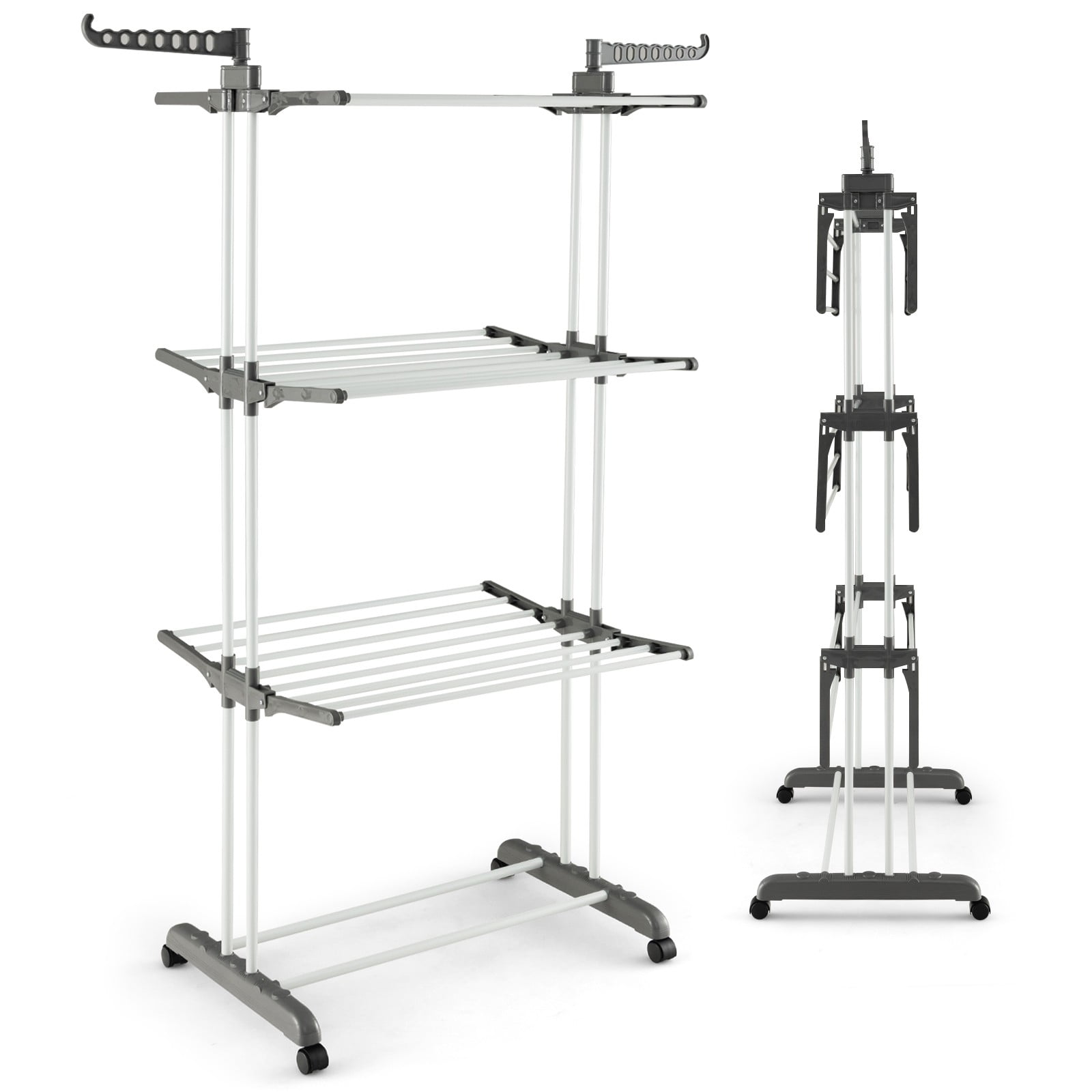 DreamyTrendy 4-Tier Clothes Drying Rack, Collapsible Clothes Horse Rack ...