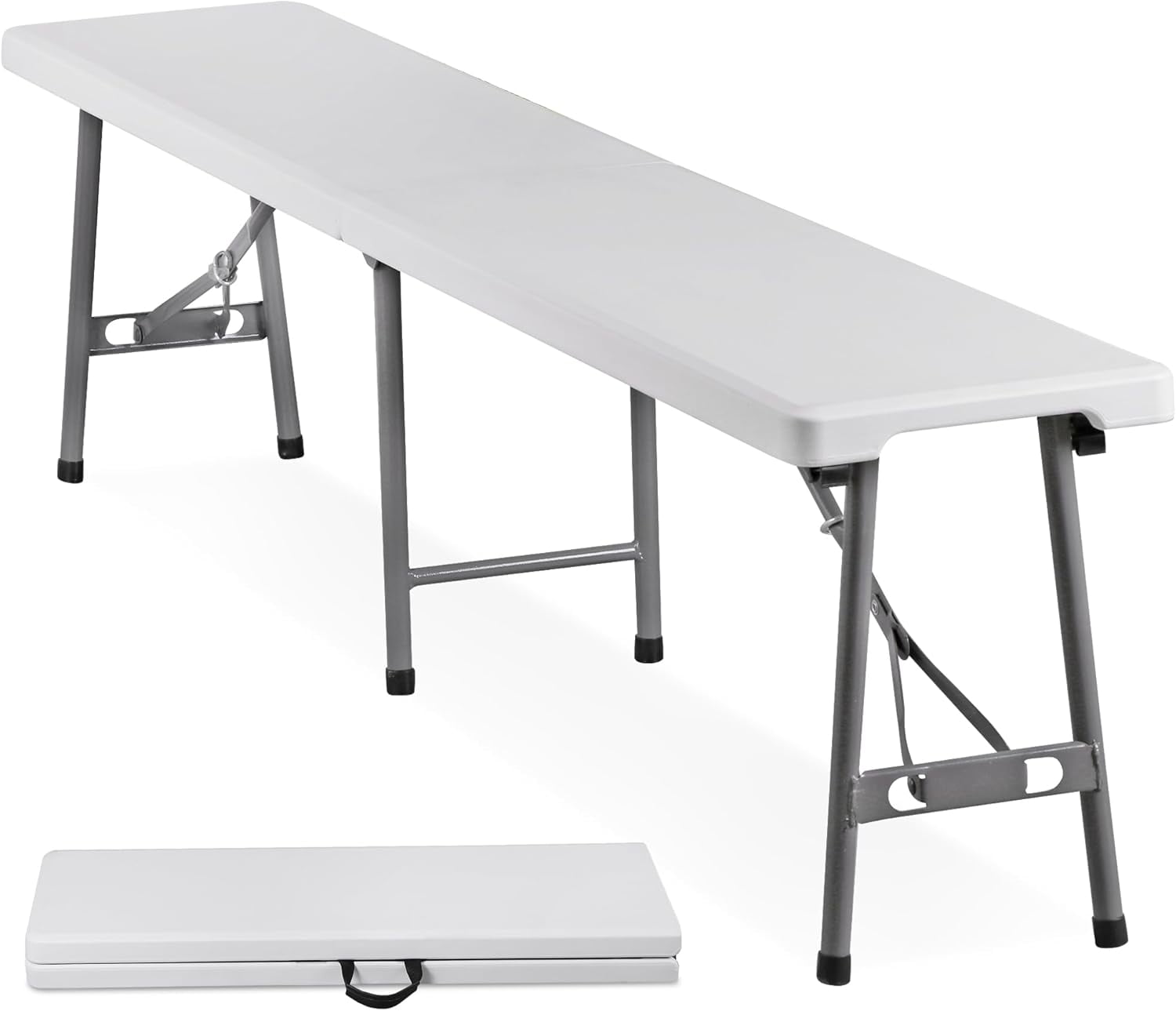 DreamyTrendy 6ft Plastic Folding Bench, Portable Outdoor Bench for ...