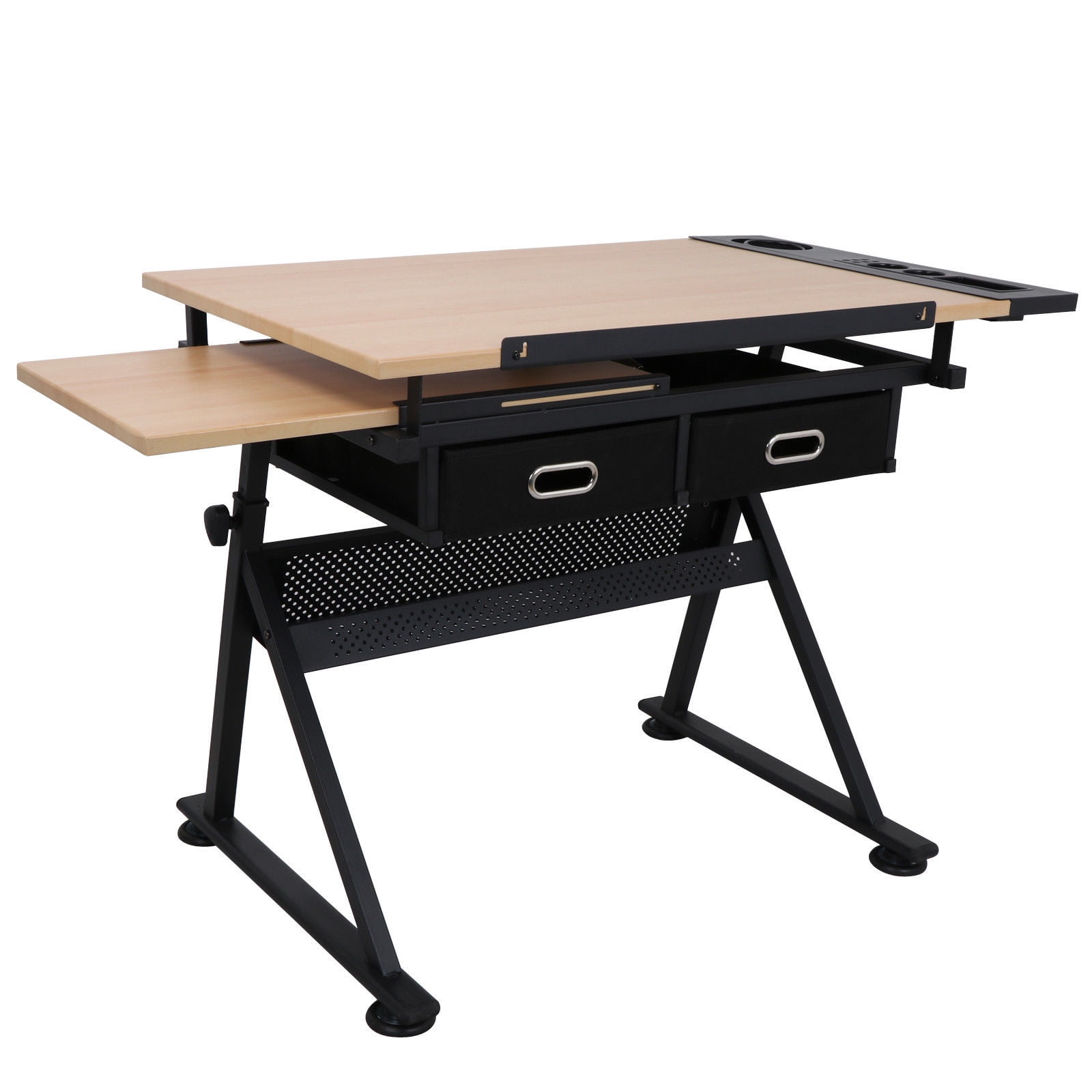 DreamyTrendy Adjustable Height Drafting Drawing Table Tiltable Tabletop ...