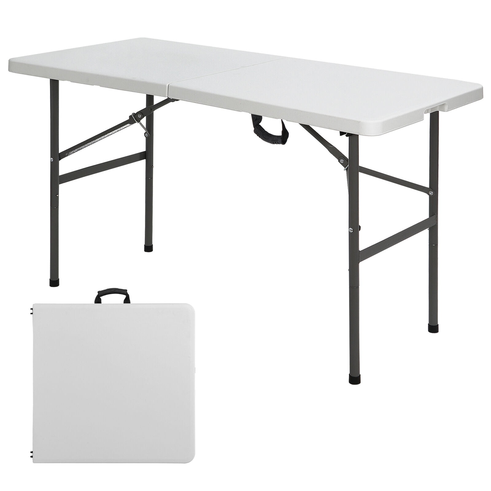 DreamyTrendy Elon 4' Rectangular Plastic Folding Event Table, Portable ...