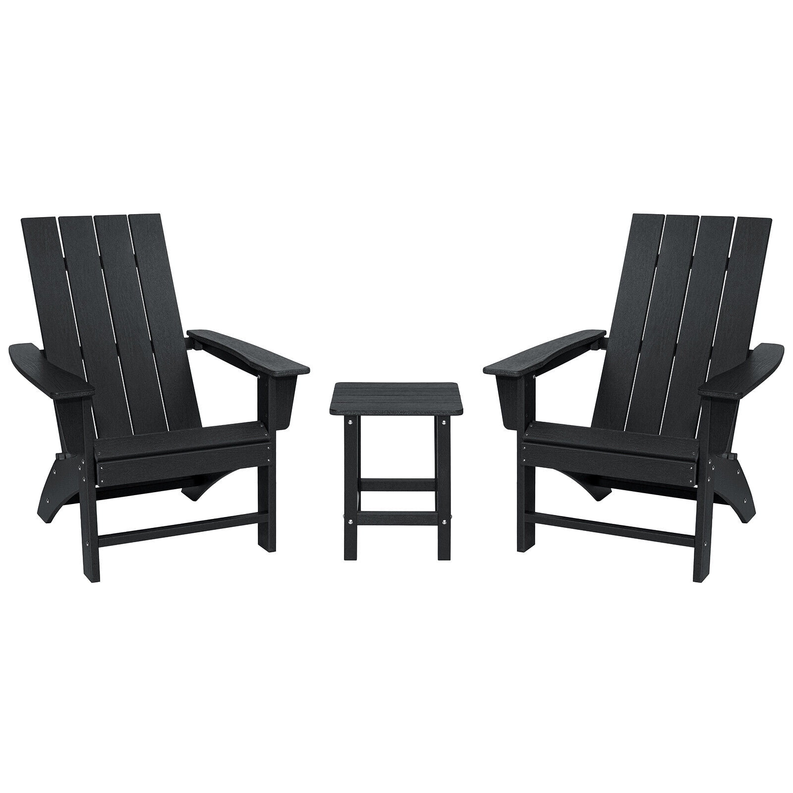 DreamyTrendy Folding Adirondack Chair with Ottoman Weather Resistant ...