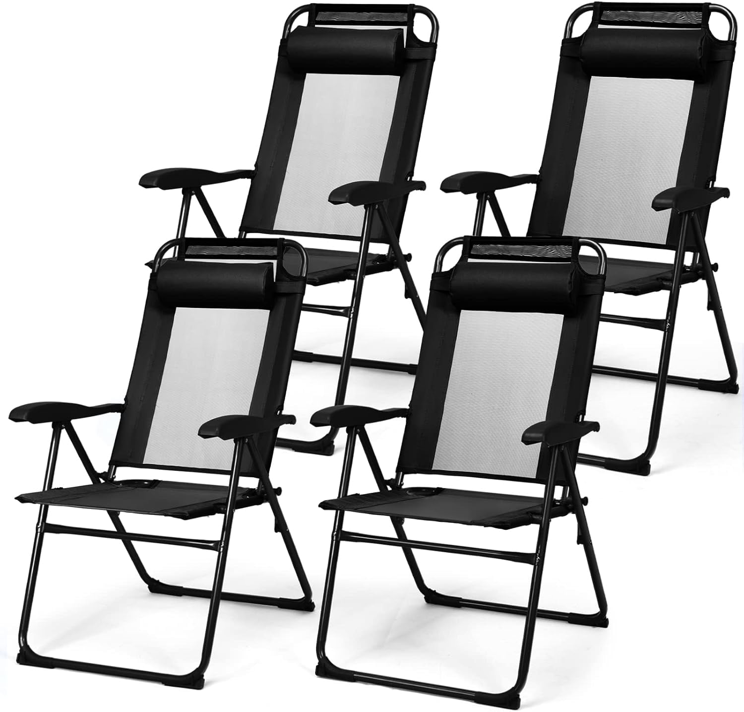 DreamyTrendy Folding Patio Dining Chairs Set of 2, Portable Patio ...