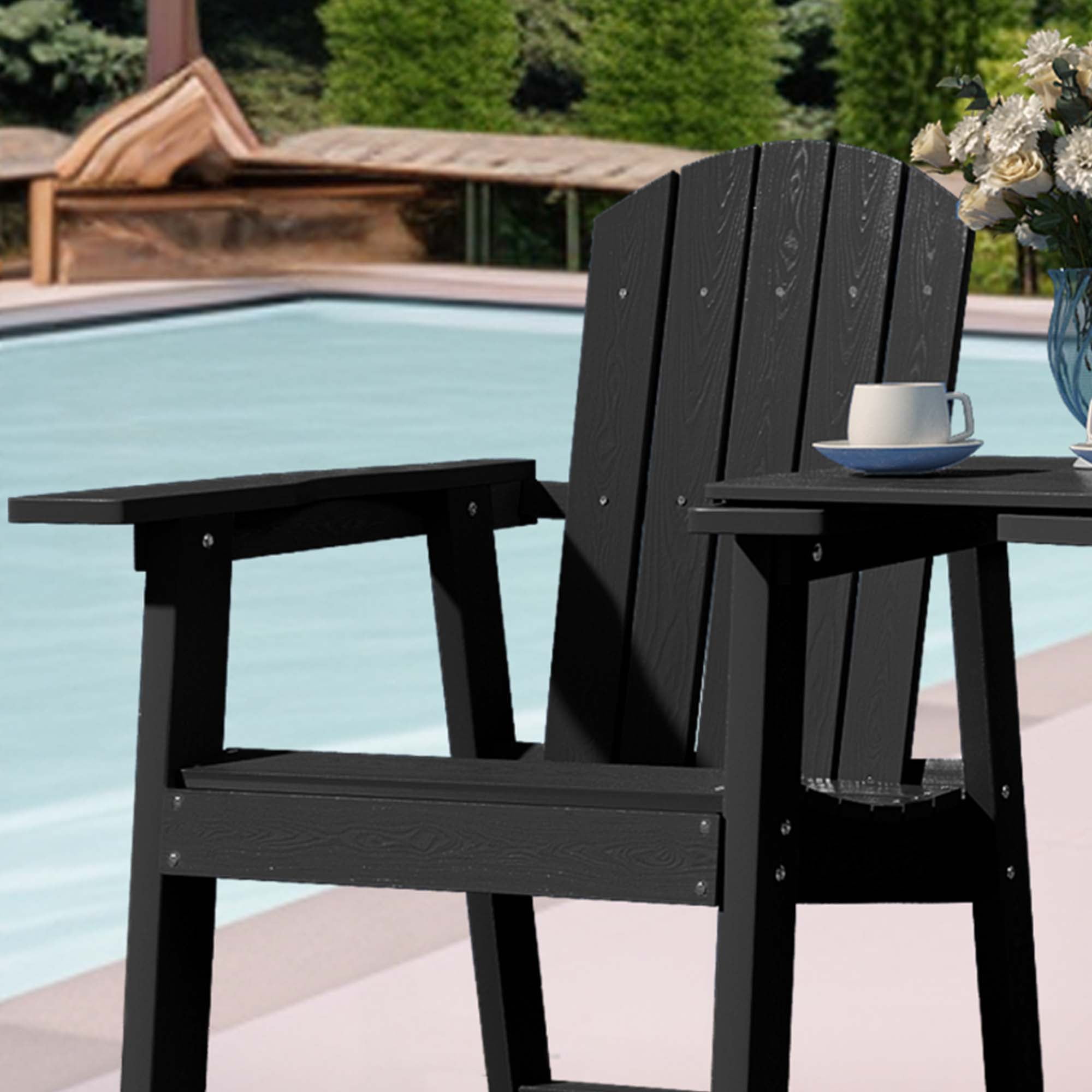 DreamyTrendy Tall Adirondack Chair, Poly Bar Height Balcony Seating ...