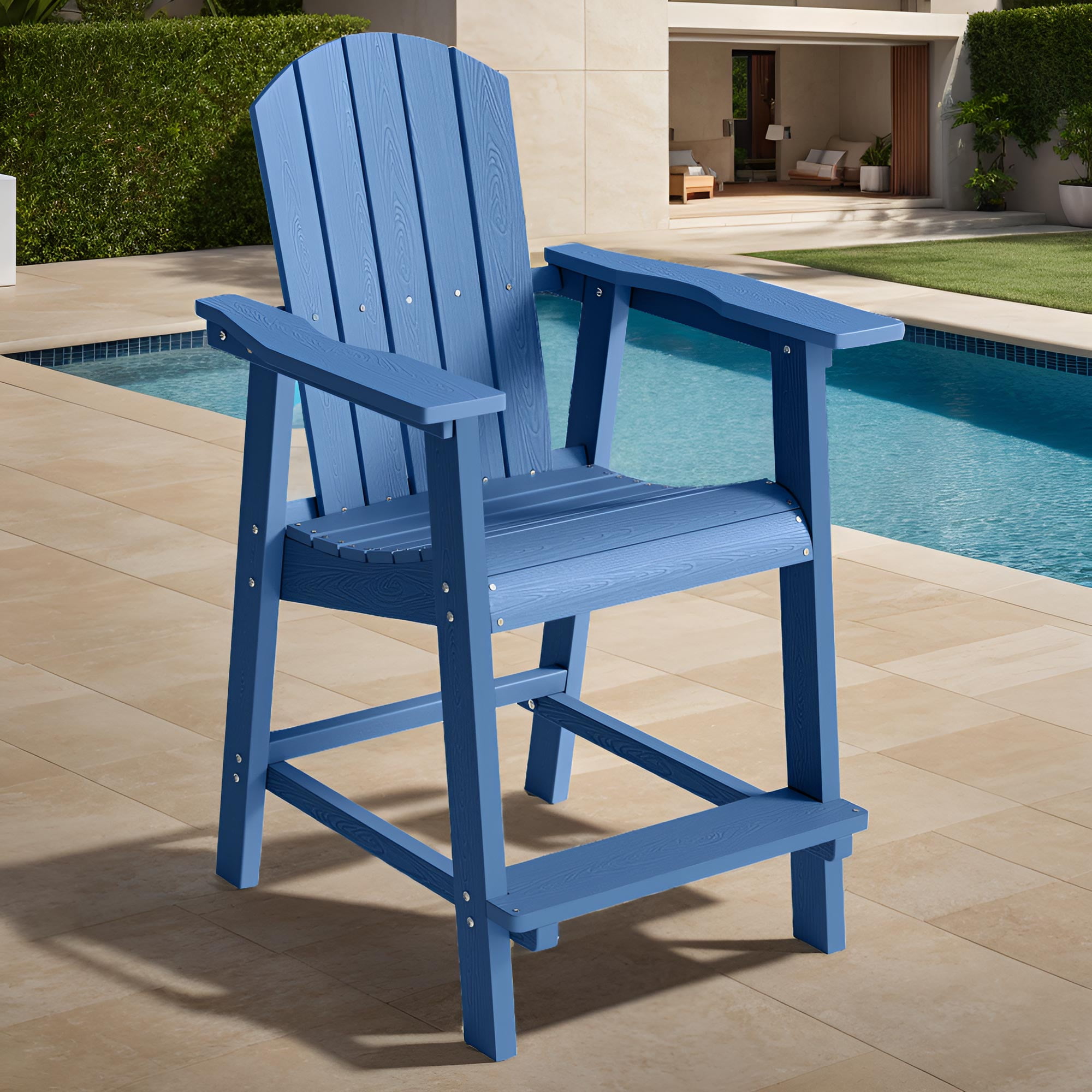 DreamyTrendy Tall Adirondack Chair, Poly Bar Height Balcony Seating ...