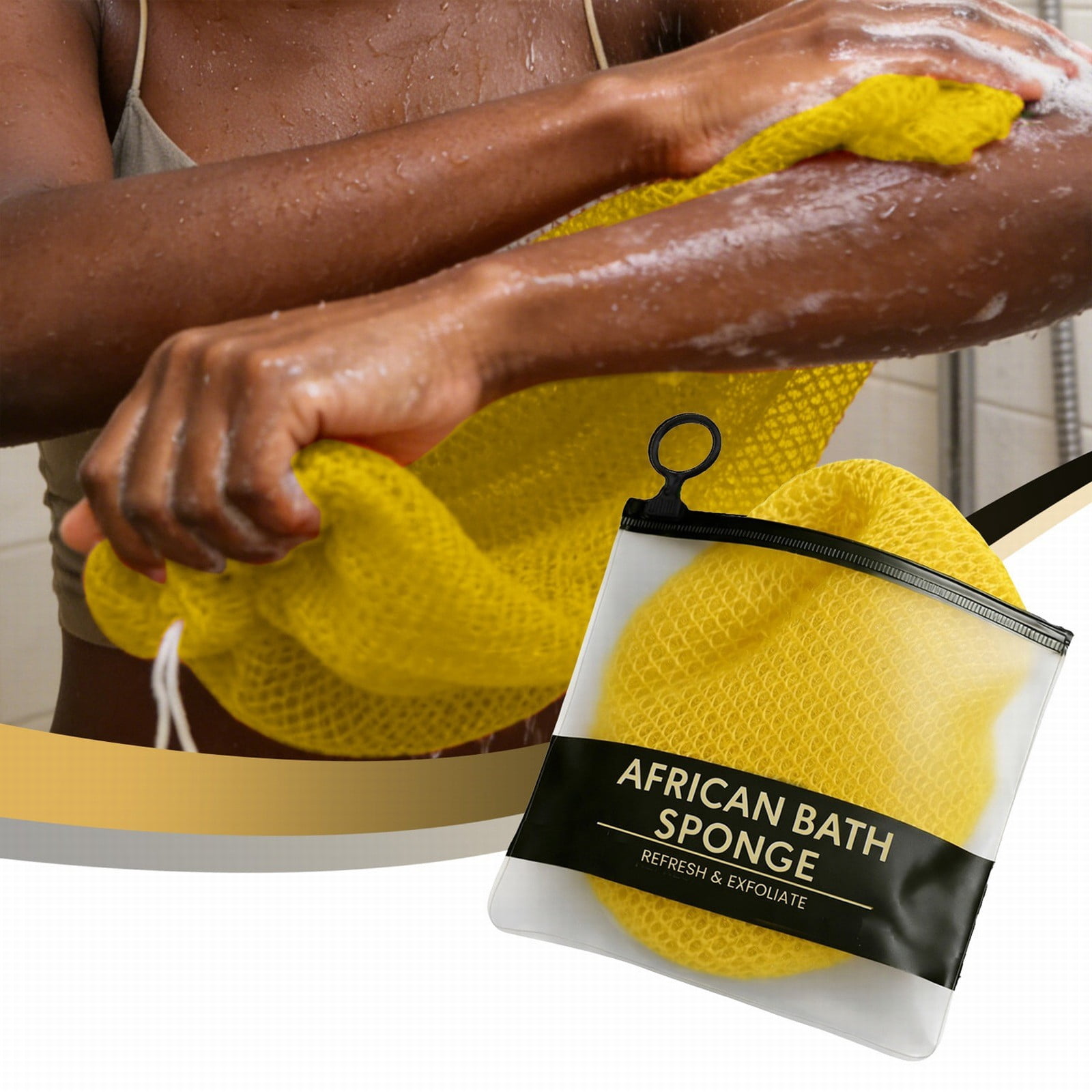 Dreamyjuly African Net Sponge Exfoliating Back Scrubber with Knots ...