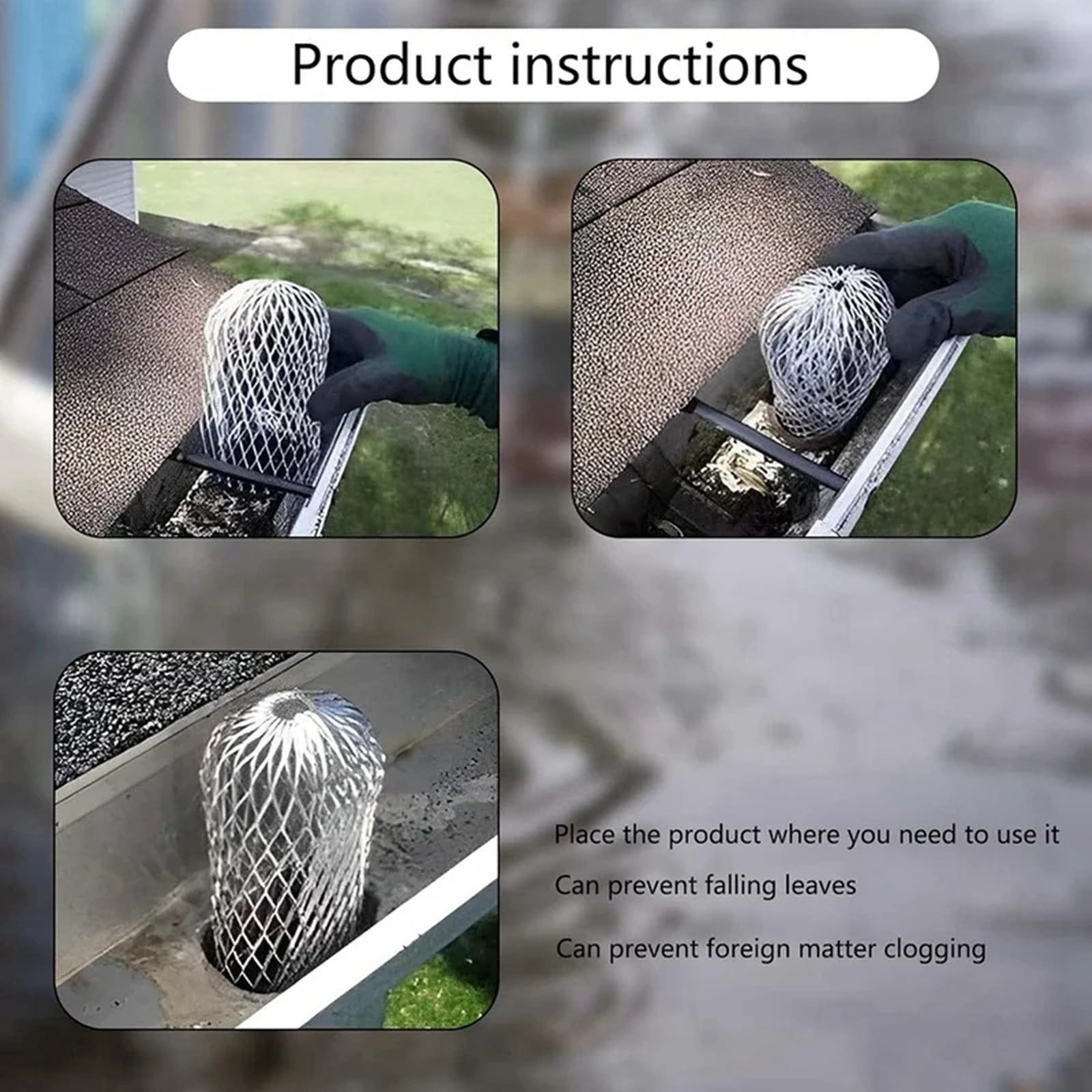 Dreamyjuly Gutter Downspout Guards 3.5 inch Aluminum Filter Strainer ...