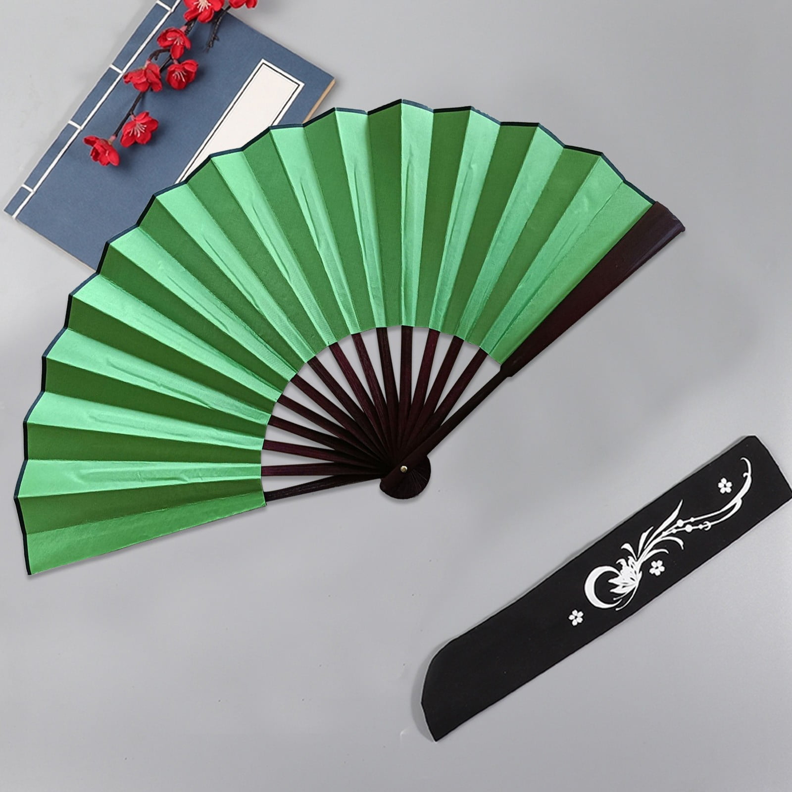 Dreamyjuly Traditional Red Bone Folding Fan,Folding Hand Silk Fans ...