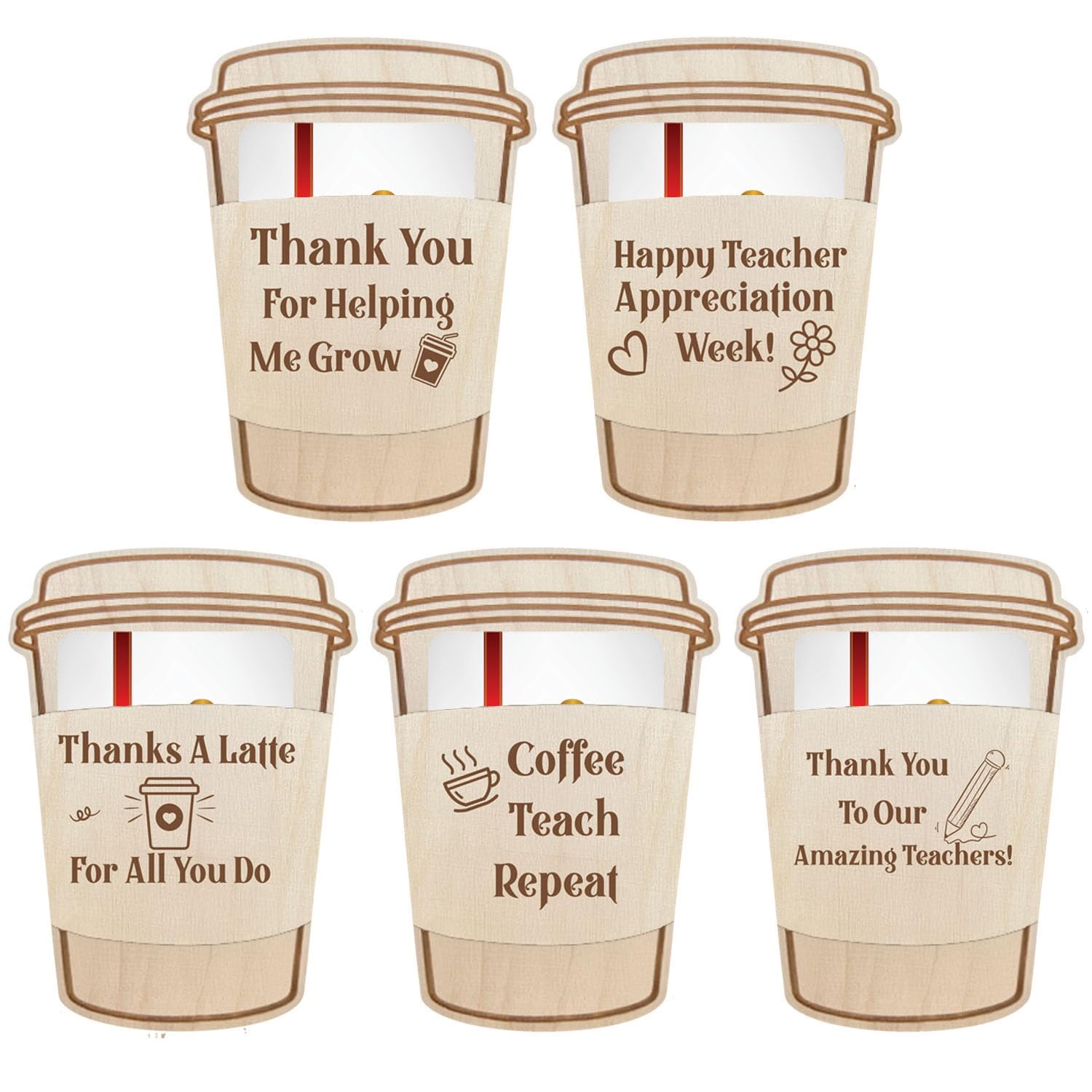 Dreasmt Teacher Appreciation Week Coffee Gift Card Holder, Thank You ...