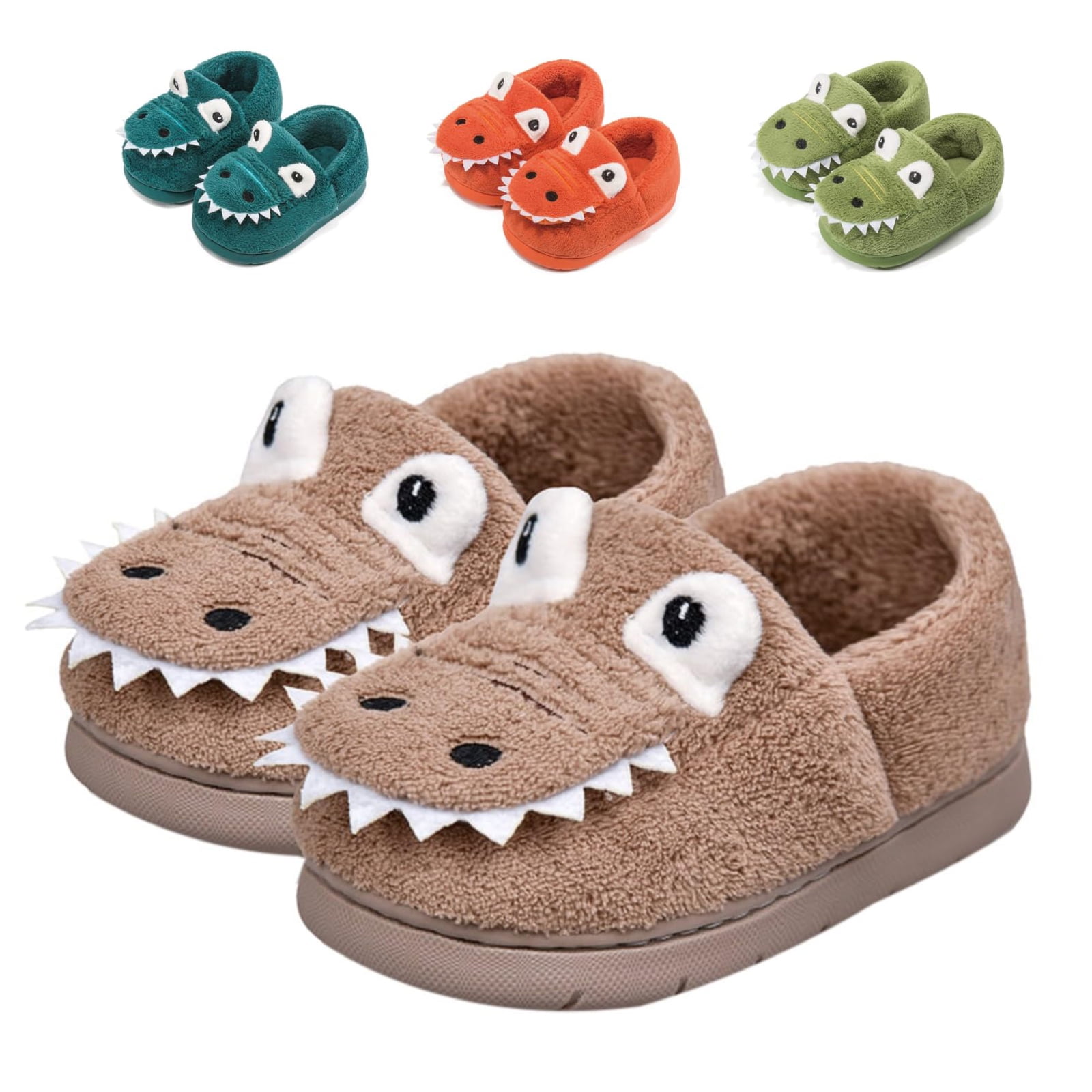 Drecage Toddler Kids Cute Dinosaur Slippers Boys Girls Winter Warm ...