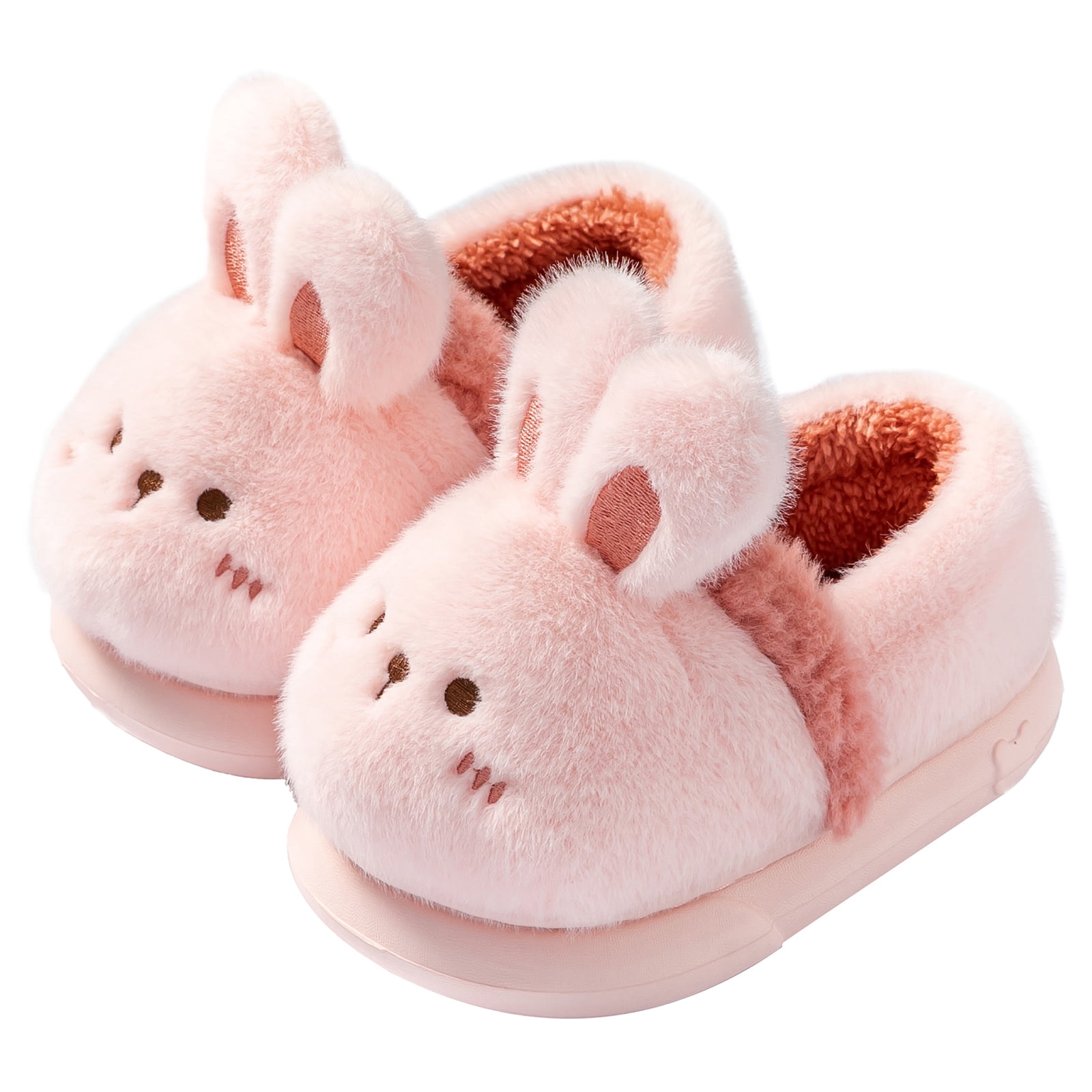 Drecage Toddler Kids Cute Bunny Slippers Boys Winter Warm Fuzzy Bedroom ...