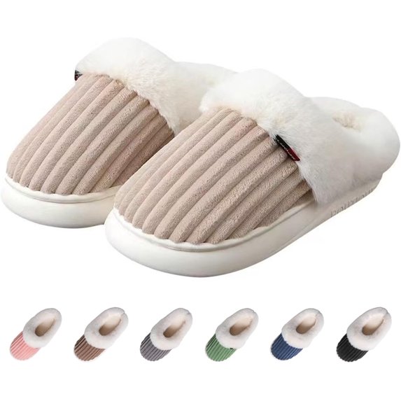 Drecage Women's Fuzzy Slippers Fluffy Warm Winter House Shoes with ...