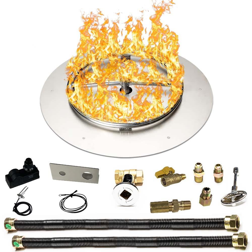 Dreffco Stainless Steel Fire Pit Burner Pan & Ring Deluxe Kit for ...