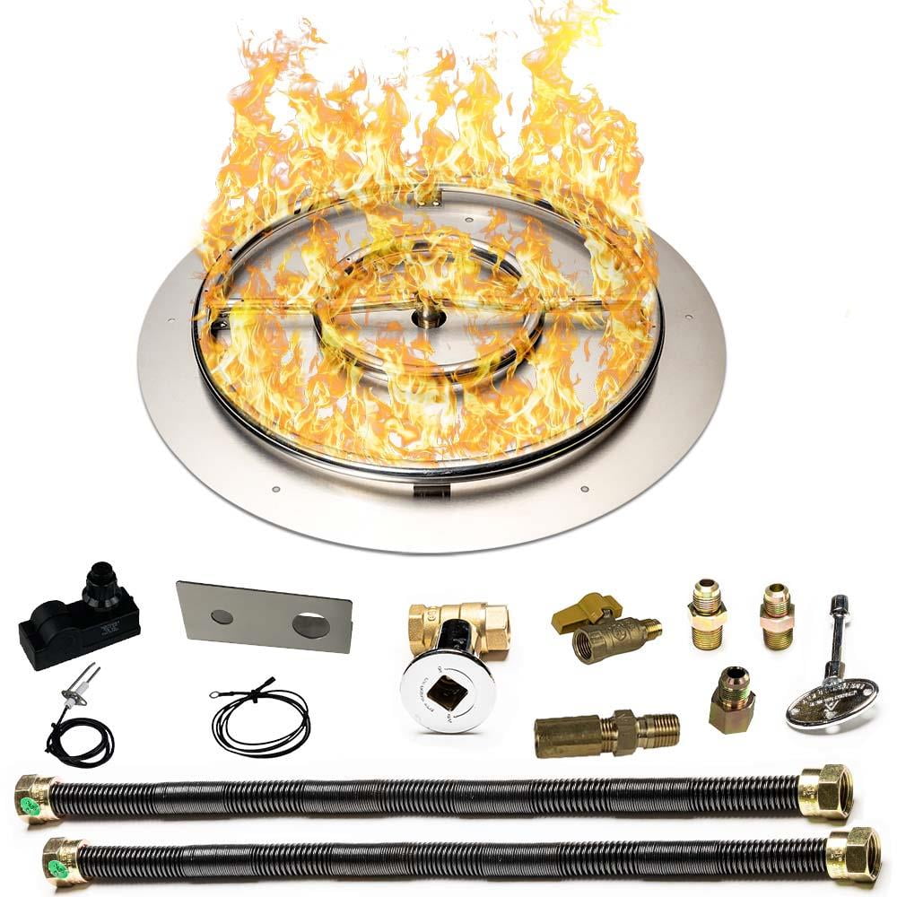 Dreffco Stainless Steel Fire Pit Burner Pan & Ring Deluxe Kit for ...