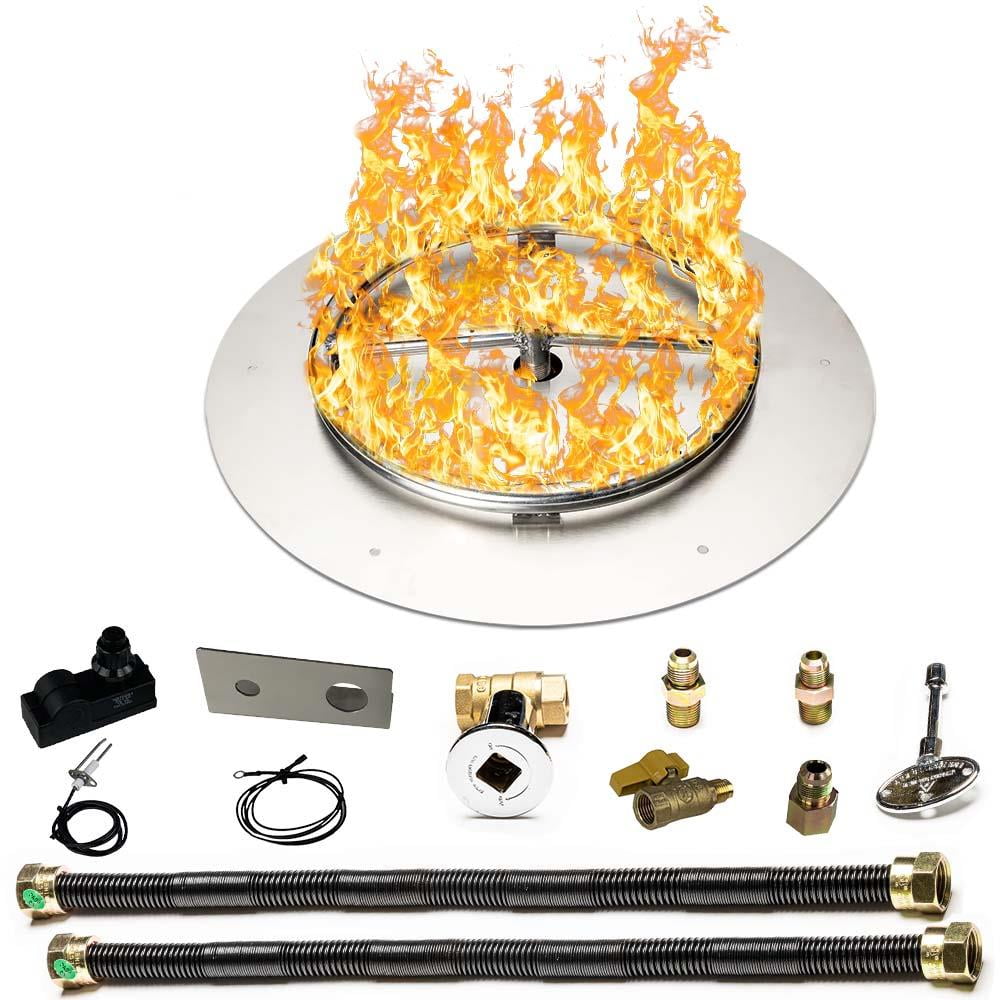 Dreffco Stainless Steel Fire Pit Burner Pan & Ring Deluxe Kit for ...