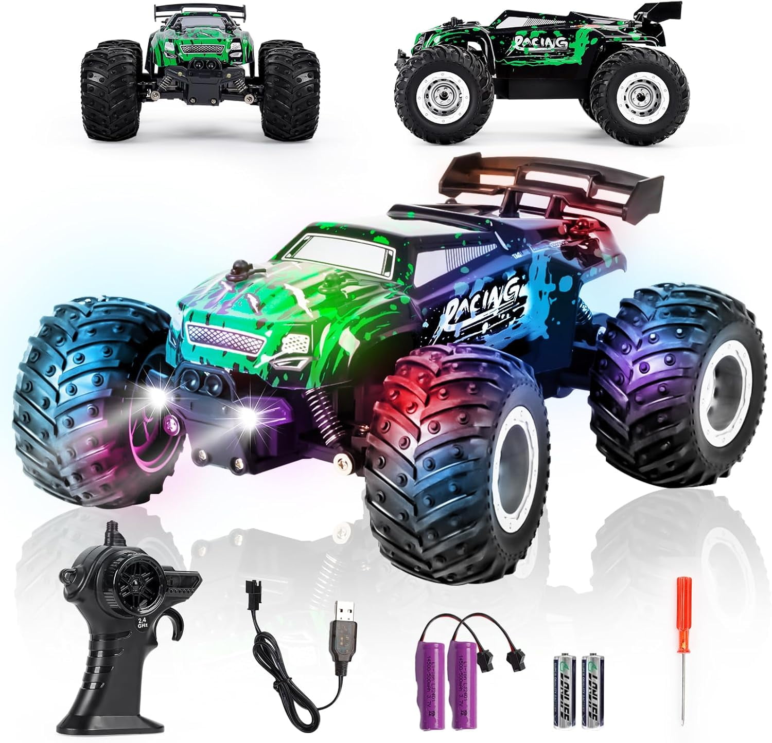 Drefirsa 1:18 Remote Control Monster Car for Boys Age 6-12, 20Mph All ...