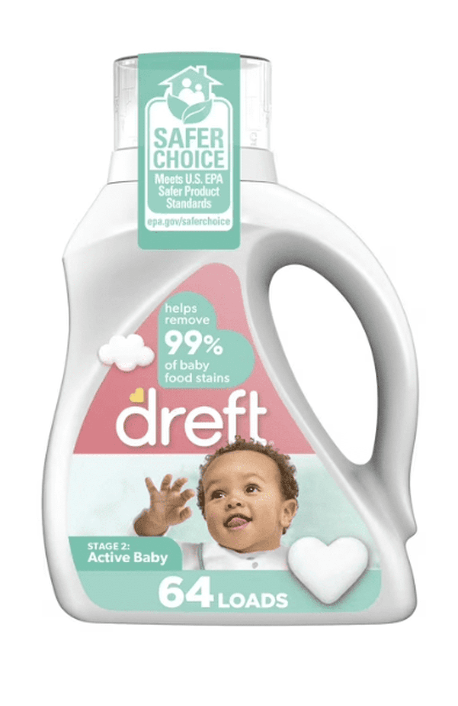 Dreft Active Baby Liquid Laundry for Sensitive Skin, Hypoallergenic, 92 ...