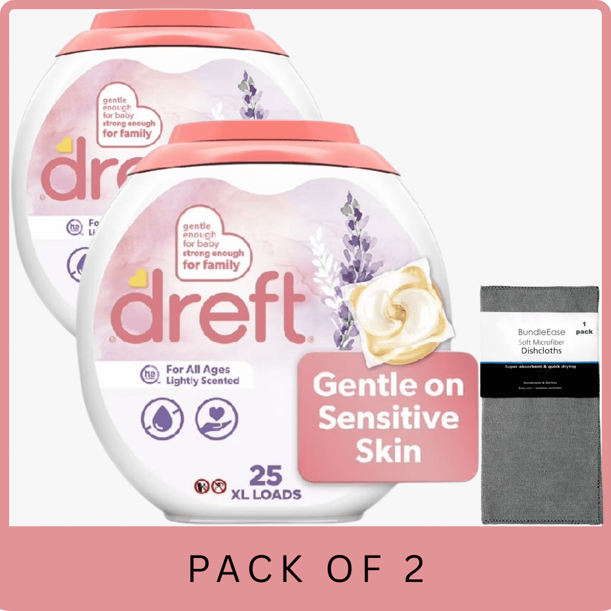 Dreft Baby Laundry Detergent XL Pacs, Sensitive Skin, 25 Count with ...