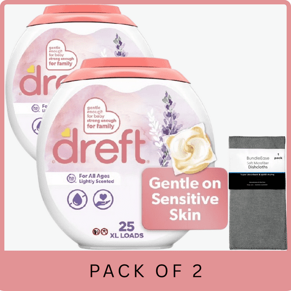Dreft Baby Laundry Detergent XL Pacs, Sensitive Skin, 25 Count with ...