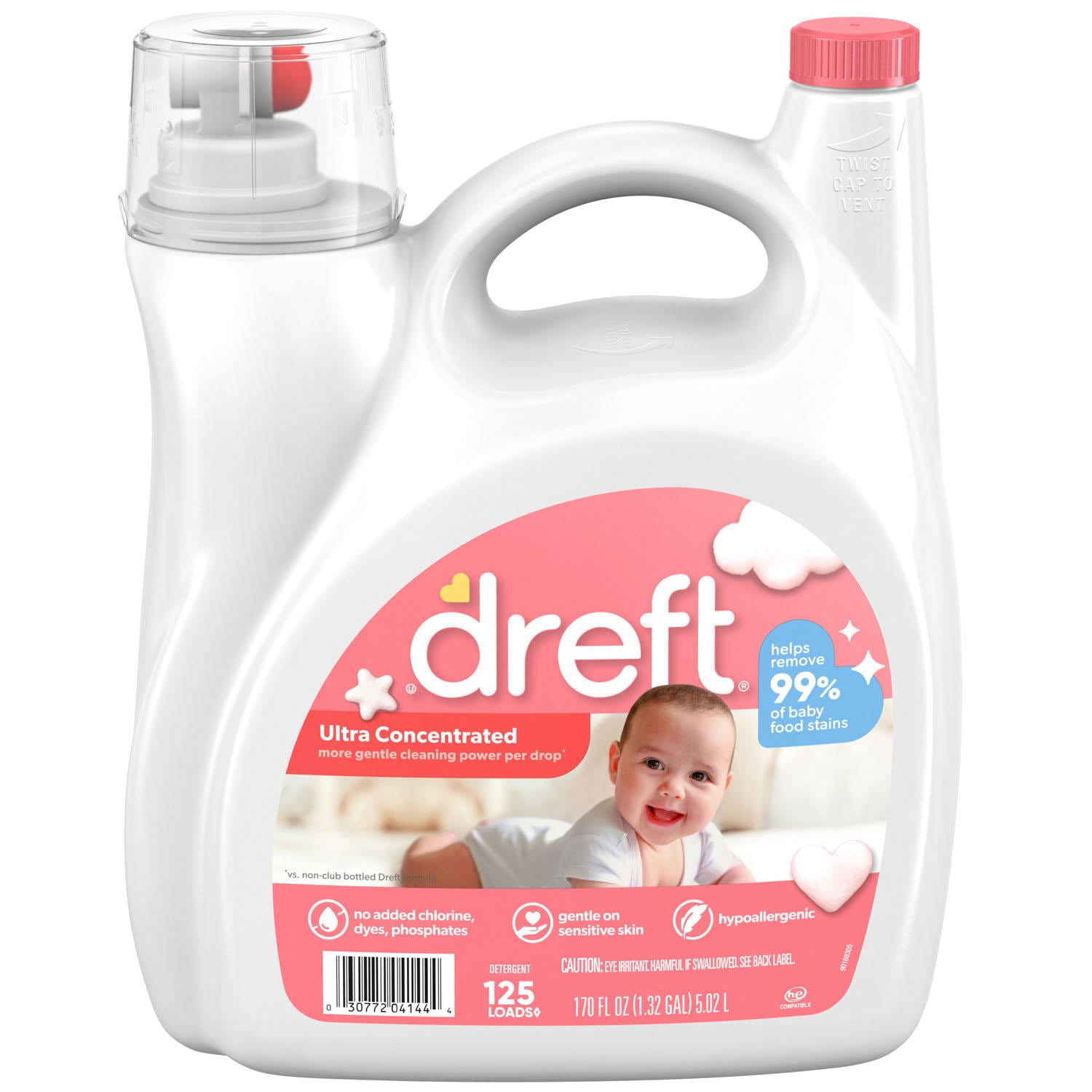 Dreft HEC Ultra Concentrated Liquid Laundry Detergent 170 Ounce ...