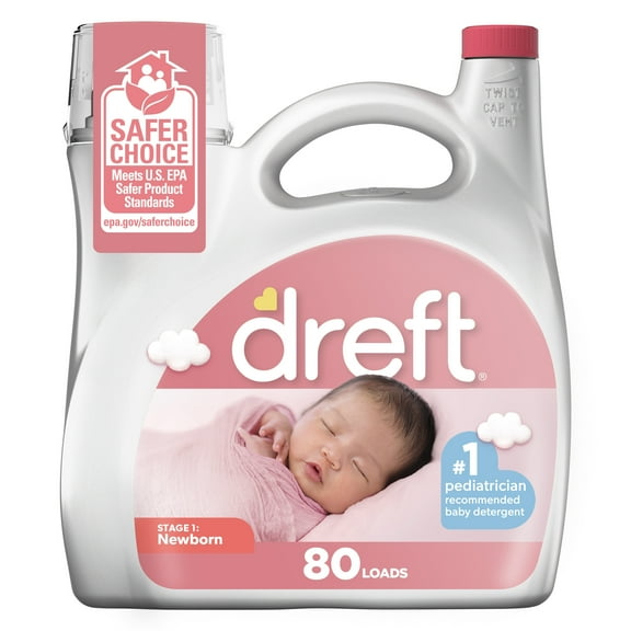 Dreft Newborn Baby HE Liquid Laundry Detergent Gentle on Sensitive Skin ...