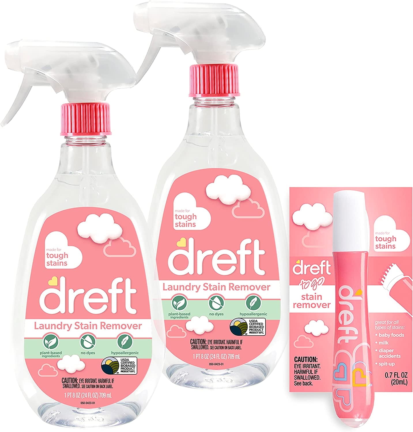 Dreft Baby Stain Remover 24 oz. (Pack of 2) + Dreft Travel Size Cleaner ...