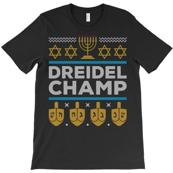 Dreidel Champ Jewish Happy Hanukkah Funny Christmas Sweater Holiday ...