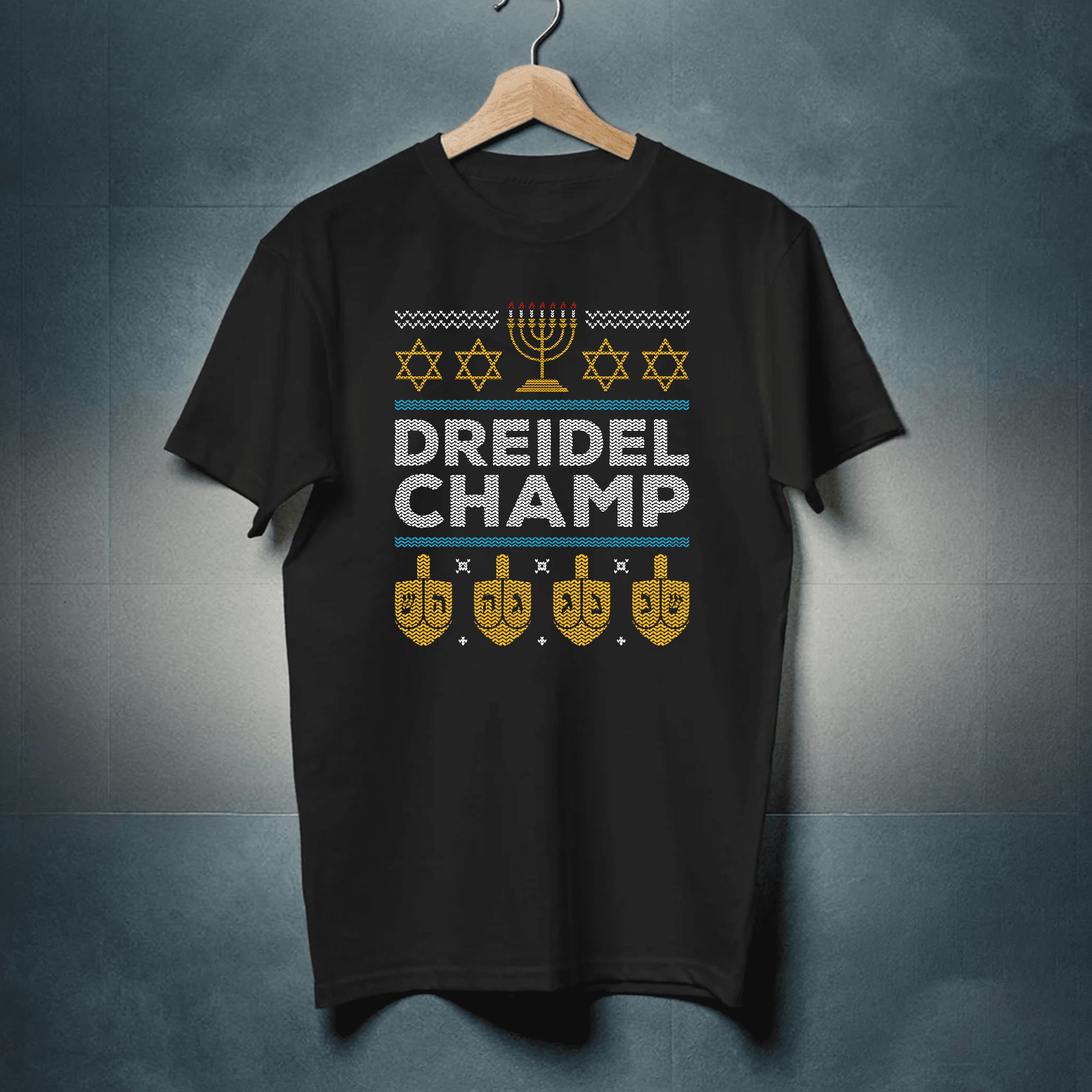 Dreidel Champ Jewish Happy Hanukkah Funny Christmas Sweater Themed ...