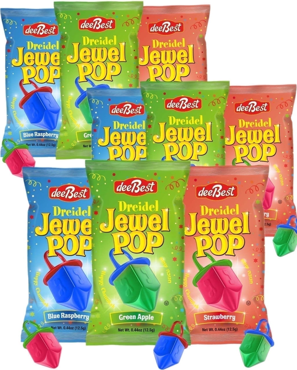 Dee Best Dreidel Jewel Pop Ring Shape Hanukkah Candy, Individually ...