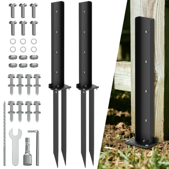 Fence Post Repair Kit, Thickened Heavy Duty Fence Post Anchor Stakes ...