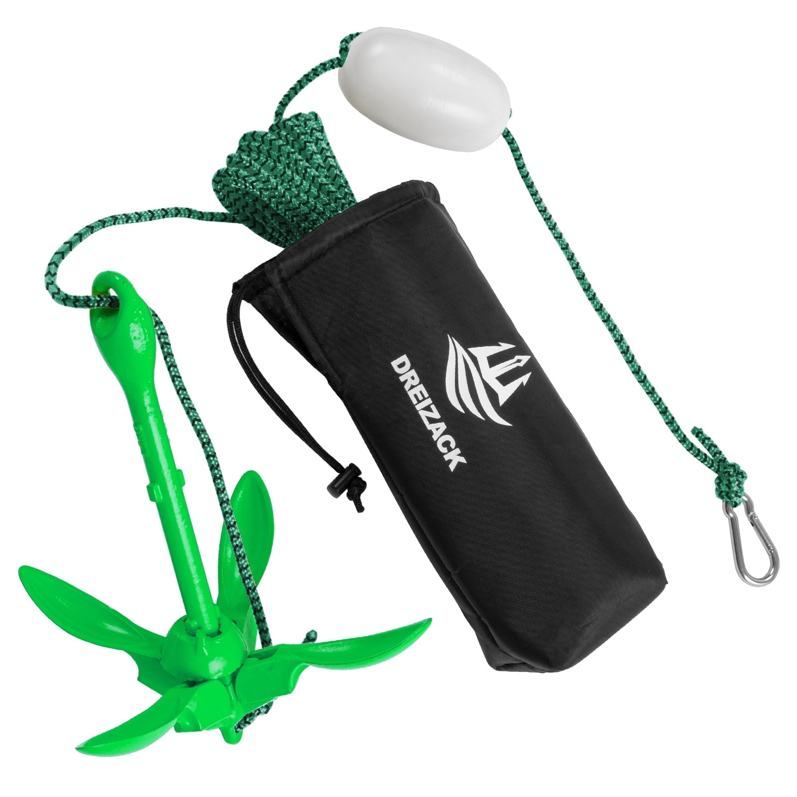 Dreizack Kayak Anchor Kit 3.5 lb Folding Grapnel Boat Anchor Trolley ...