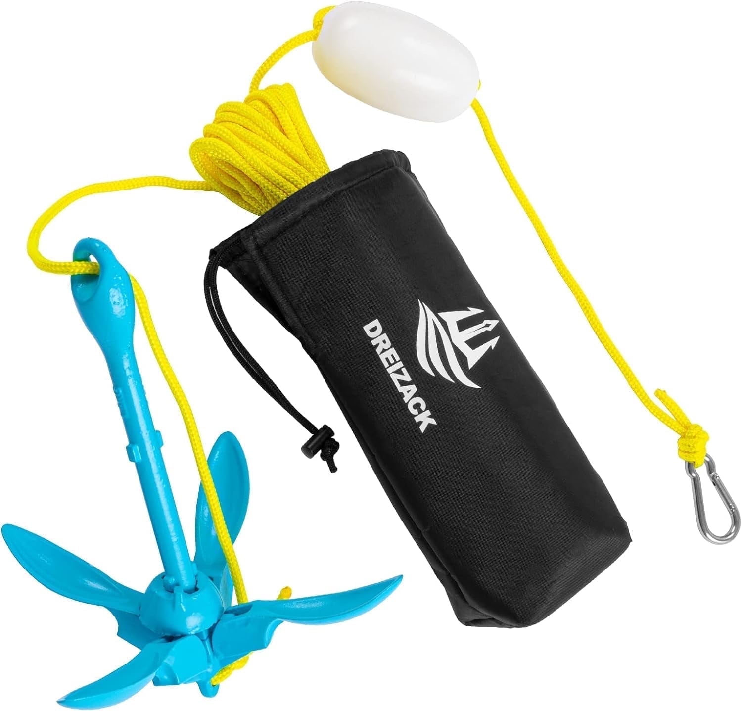 Dreizack Kayak Anchor Kit 3.5 lb Folding Grapnel, 40ft Rope, PVC Buoy ...