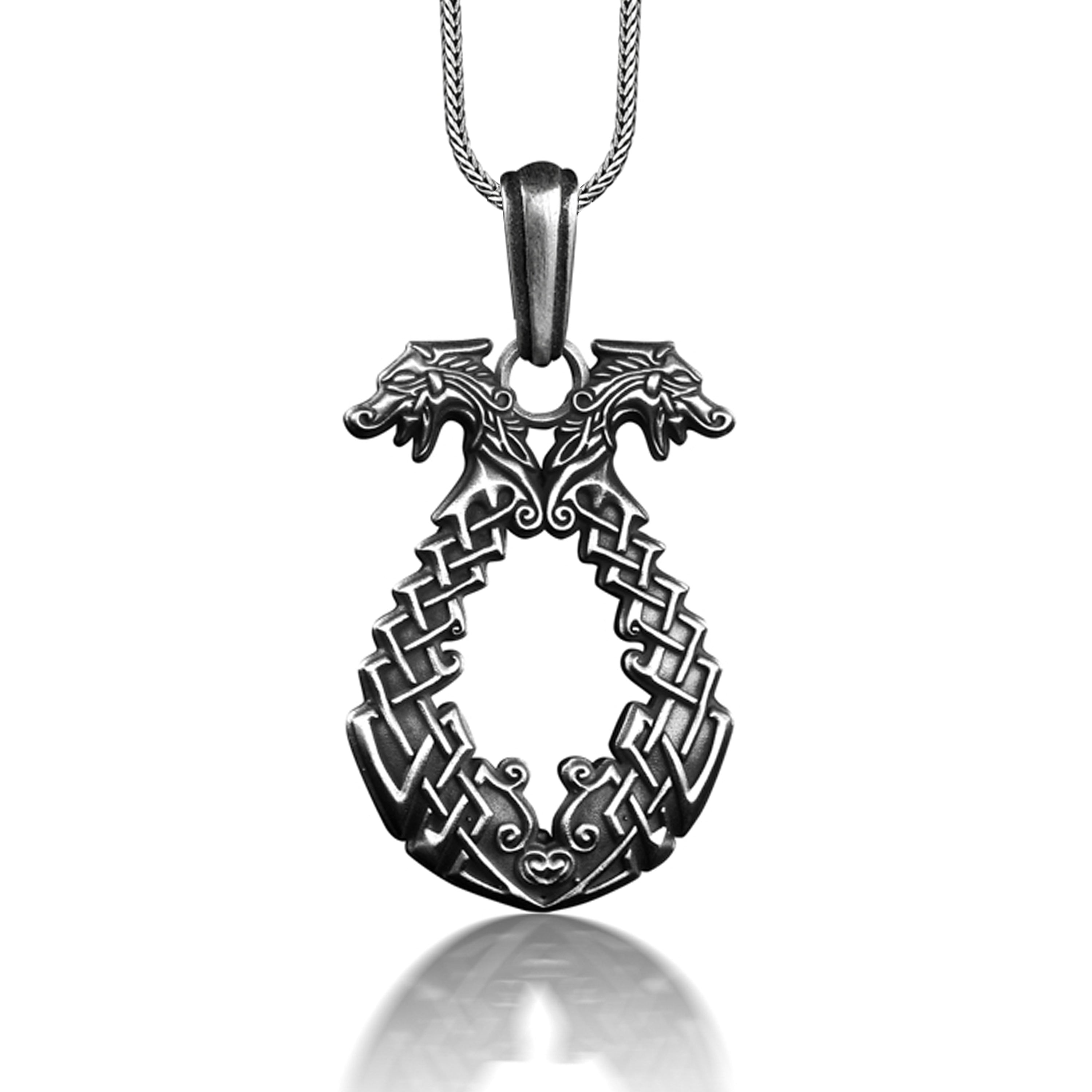 Drekar Ship Viking Necklace in Silver, Dragonship in Norse Mythology ...