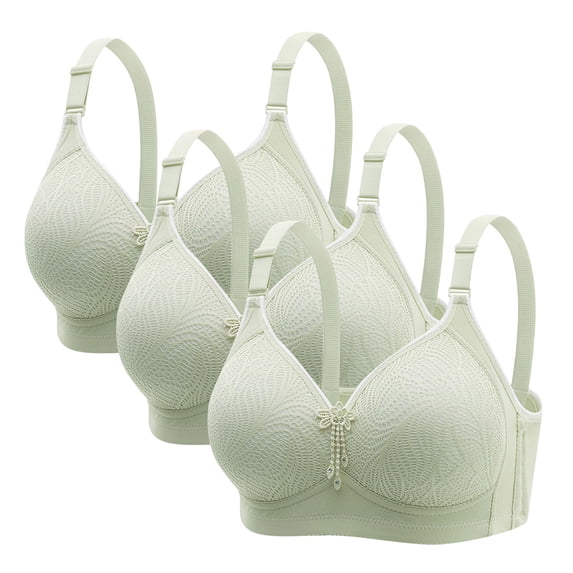 Dreluolixuan 38ddd Bras for Women 3PC Plus Size Lace Wireless Bras Full ...