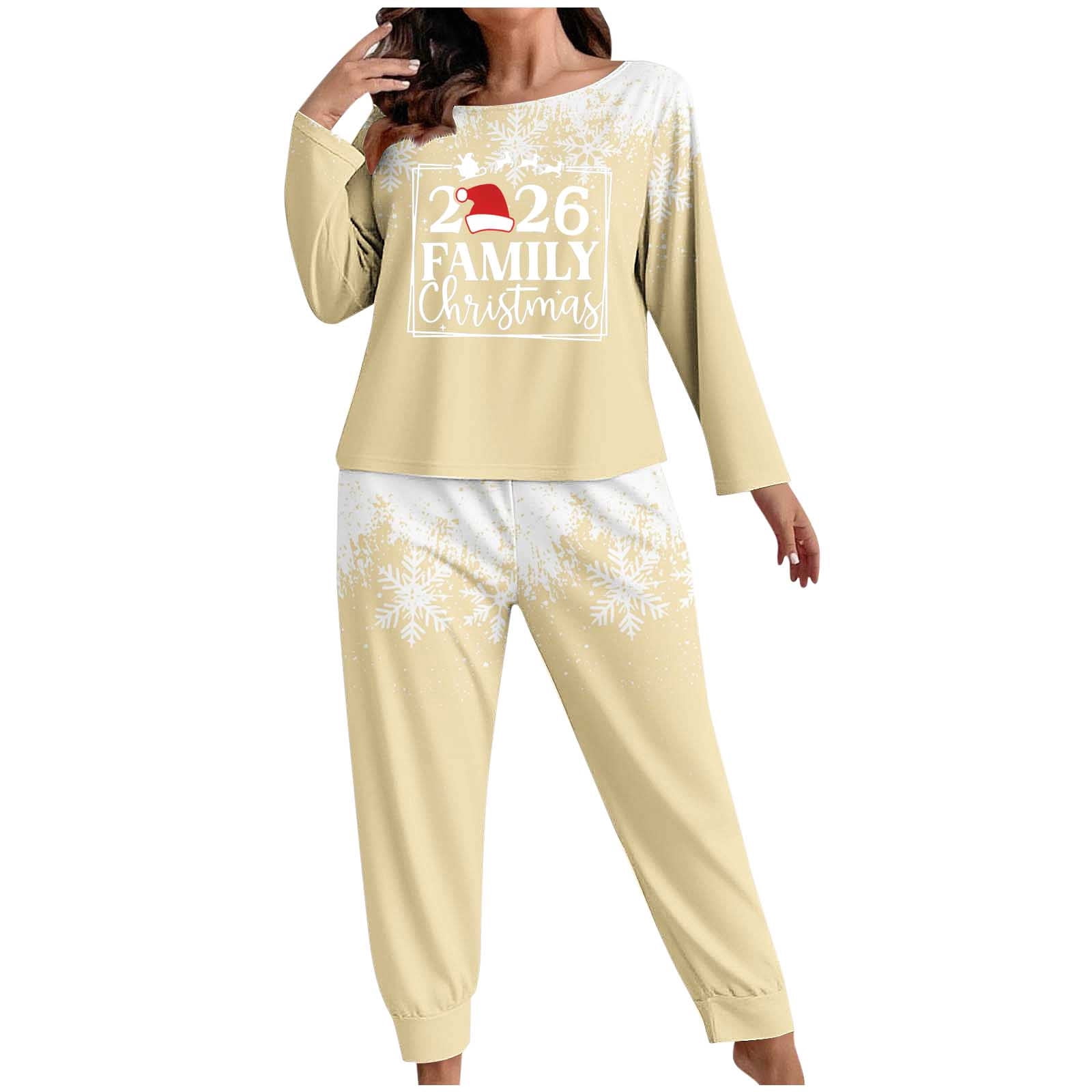 Dreluolixuan Christmas Cozy Loungewear Long Sleeve Soft Top Elastic ...