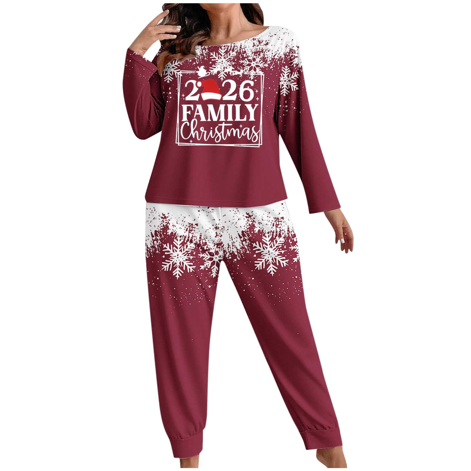 Dreluolixuan Christmas Cozy Loungewear Long Sleeve Soft Top Elastic ...
