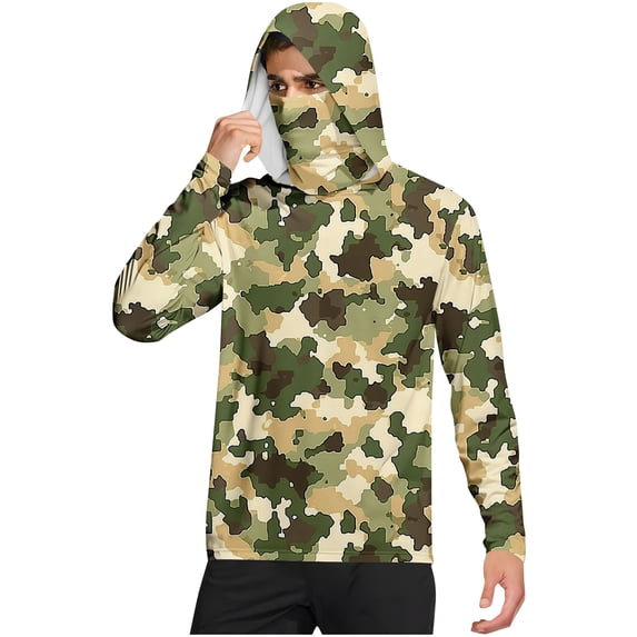 Dreluolixuan Fishing Shirts for Men Long Sleeve Sun Protection UV SPF ...