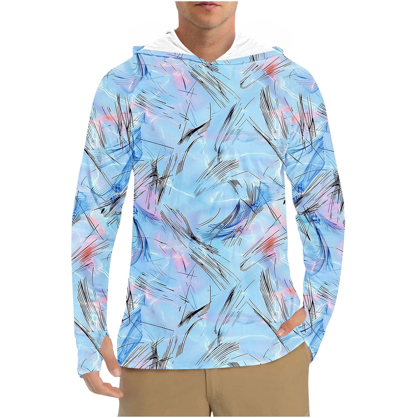 Dreluolixuan Fishing Shirts for Men Long Sleeve UV Protective Sun ...