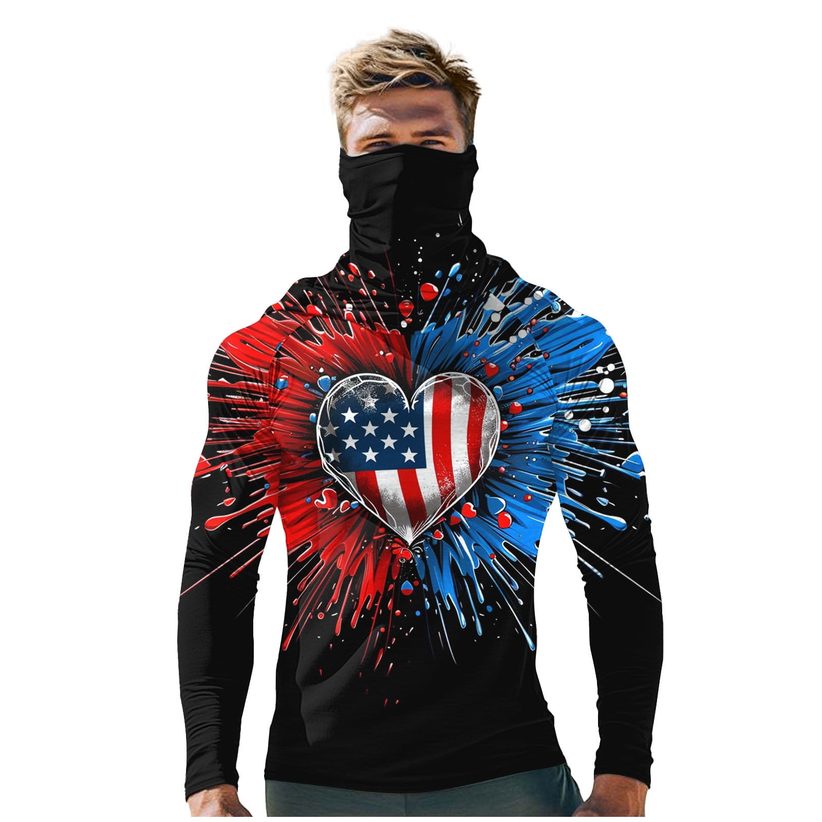 Dreluolixuan Long Sleeve Sun Shirt Men with Hood Sun Protection UV SPF ...