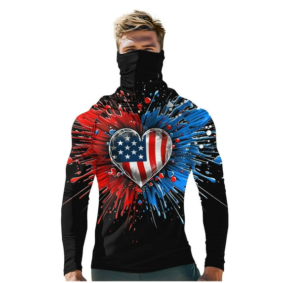 Dreluolixuan Long Sleeve Sun Shirt Men with Hood Sun Protection UV SPF ...