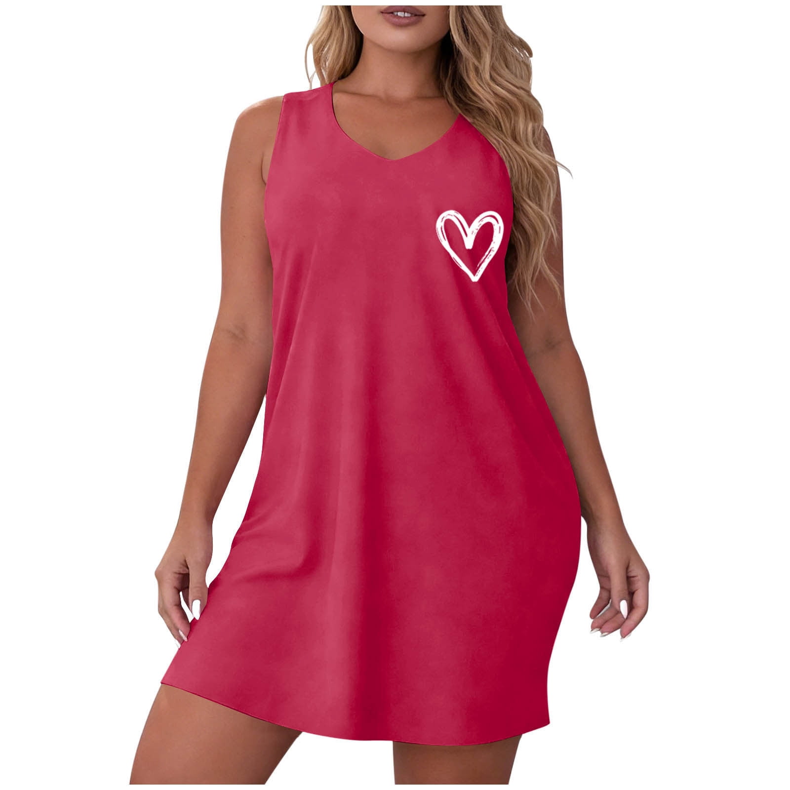 Dreluolixuan Sleeveless Dress for Women Sleeveless Double Spaghetti ...