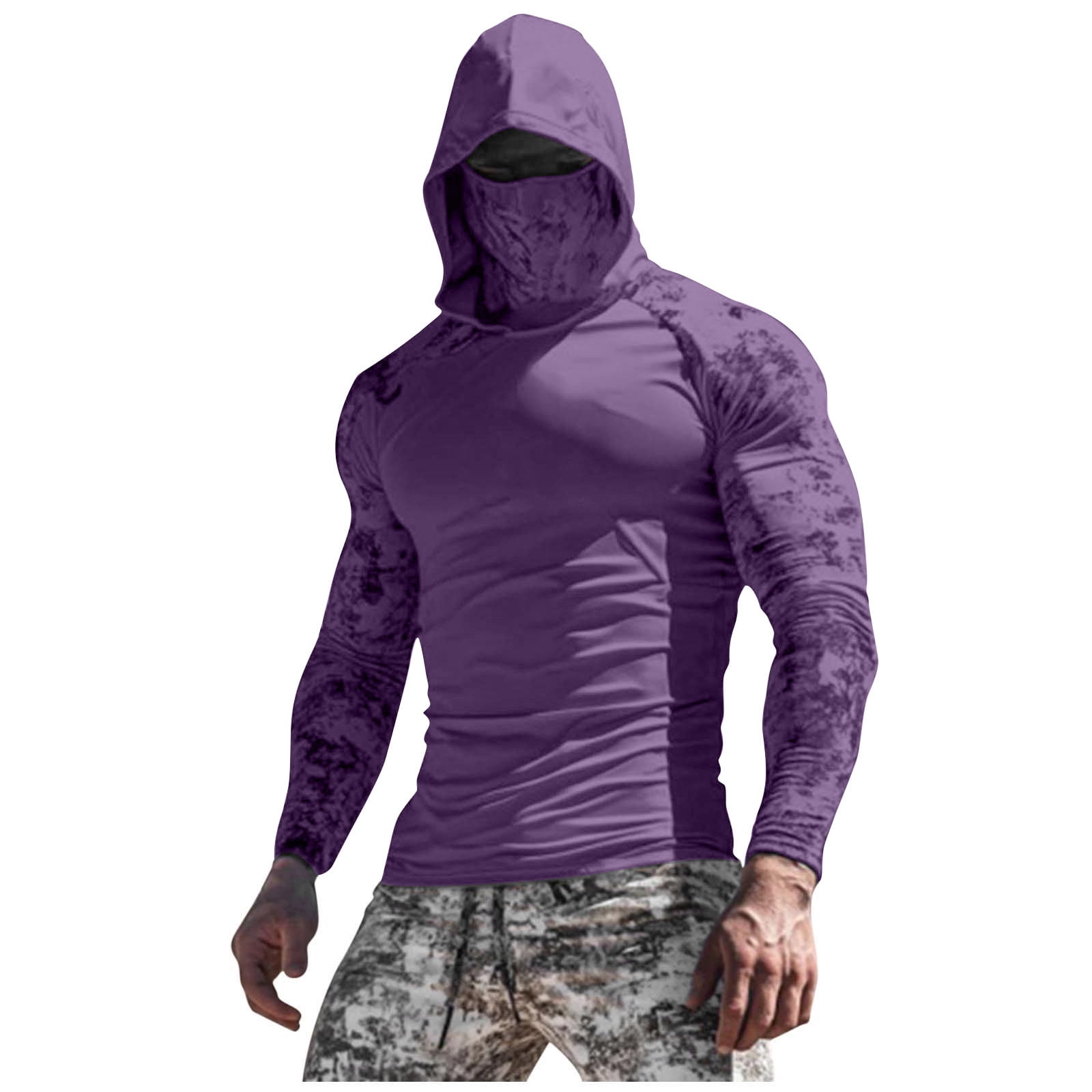 Dreluolixuan Work out Shirts Mens Sun Protection UV SPF Long Sleeve ...