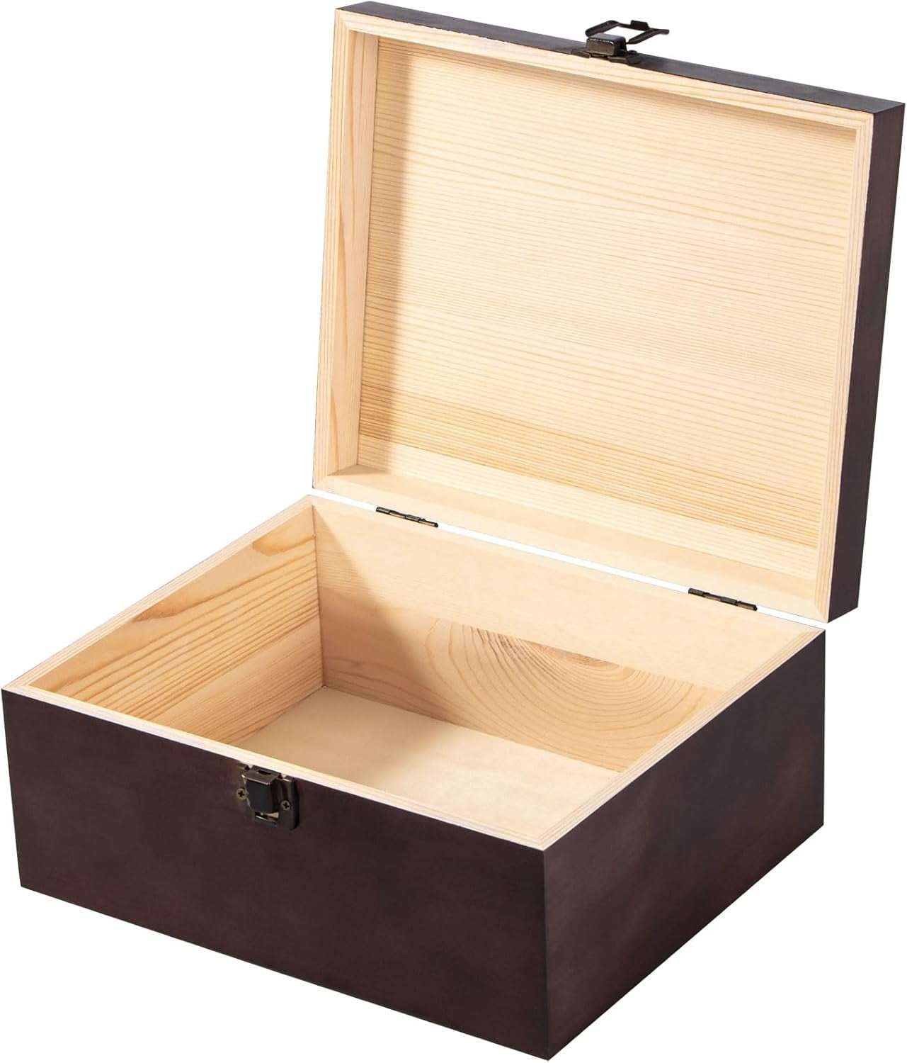 DremFaryoyo Wooden Storage Box Container with Hinged Lid and Front ...