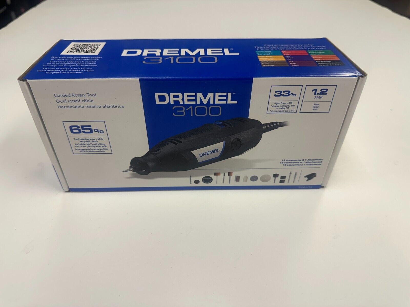 Dremel 3100 1.2 Amp Variable Speed Rotary Tool Kit with 15-Accessories ...