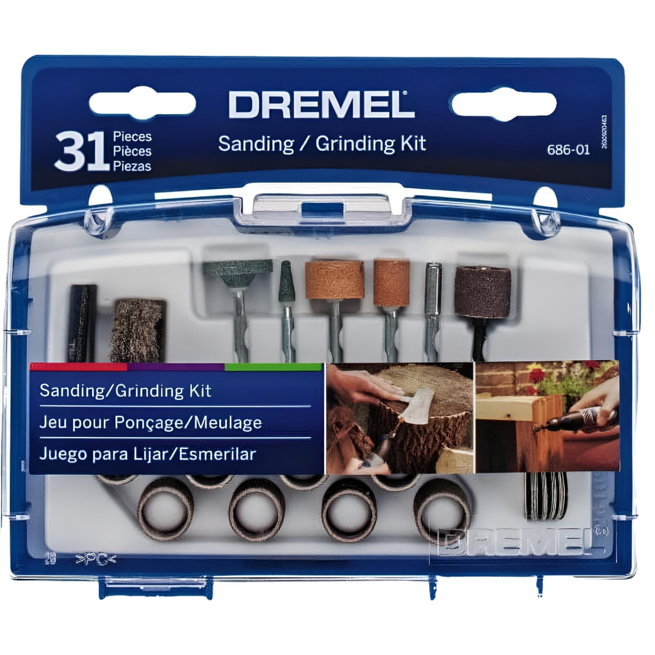 Dremel 686-01 Sanding/Grinding Mini Accessory Kit with 31 Attachments ...