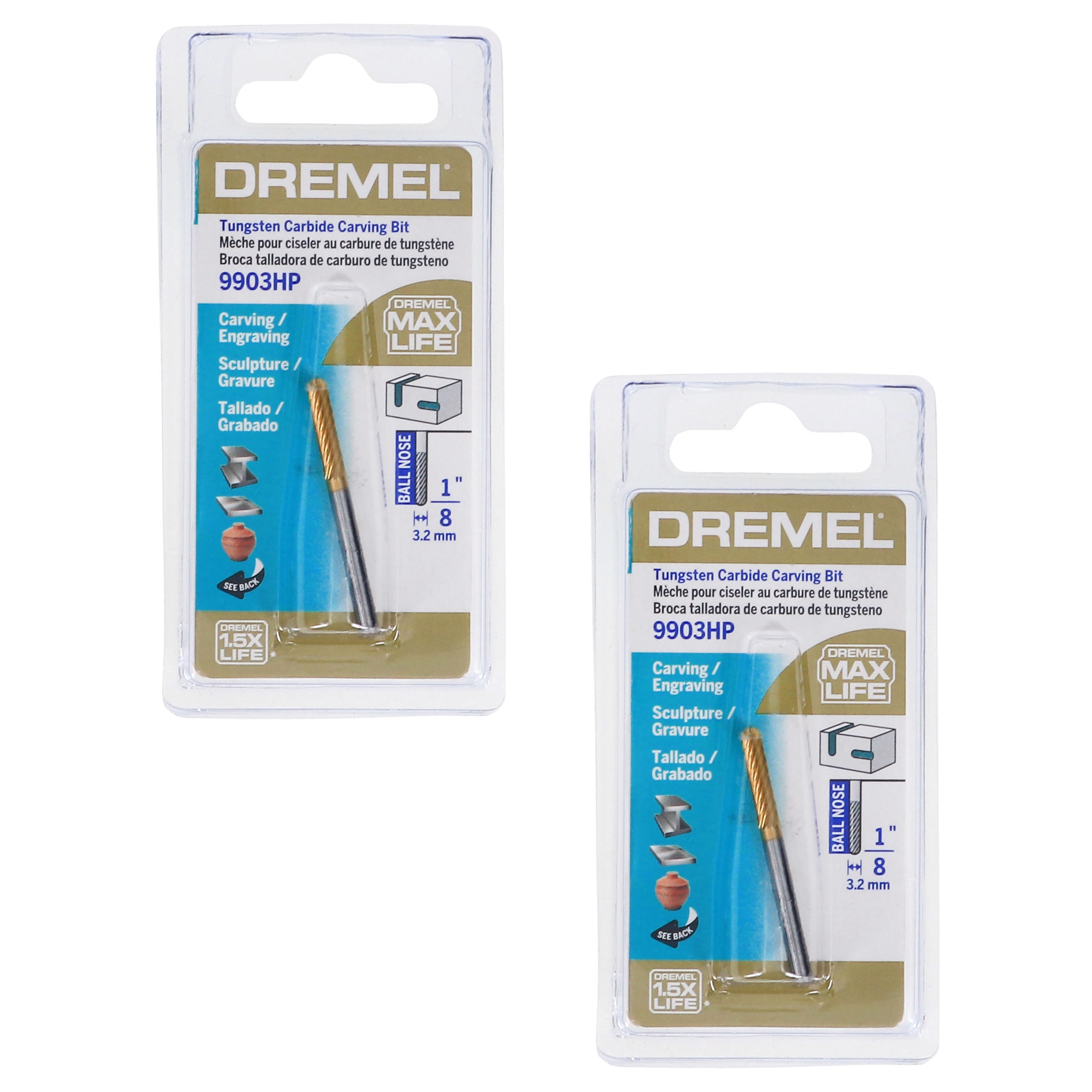Dremel ACC 9903HP 1/8" (3.2mm) Tungsten Carbide Rotary Tool Carving Bit ...