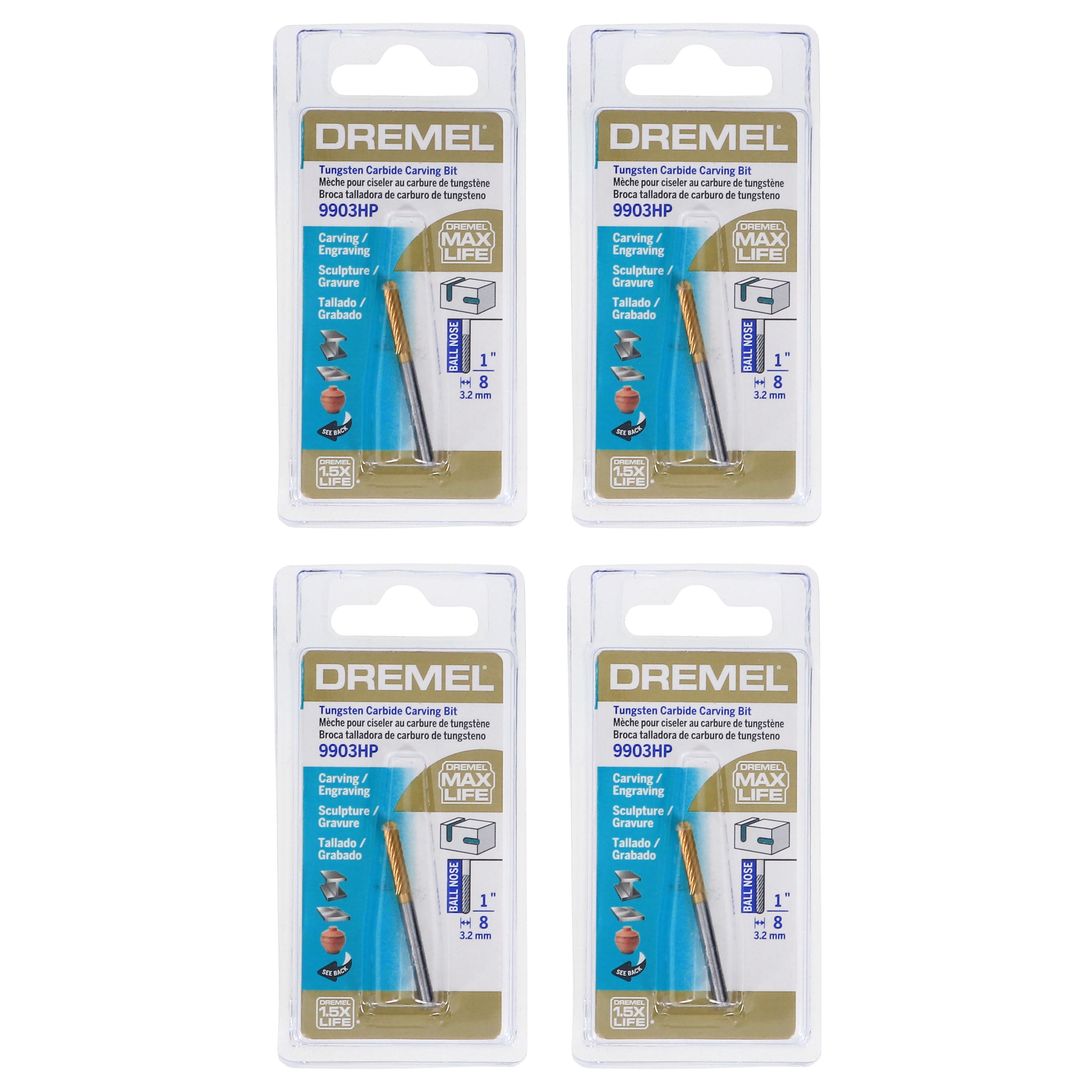 Dremel ACC 9903HP 1/8" (3.2mm) Tungsten Carbide Rotary Tool Carving Bit ...