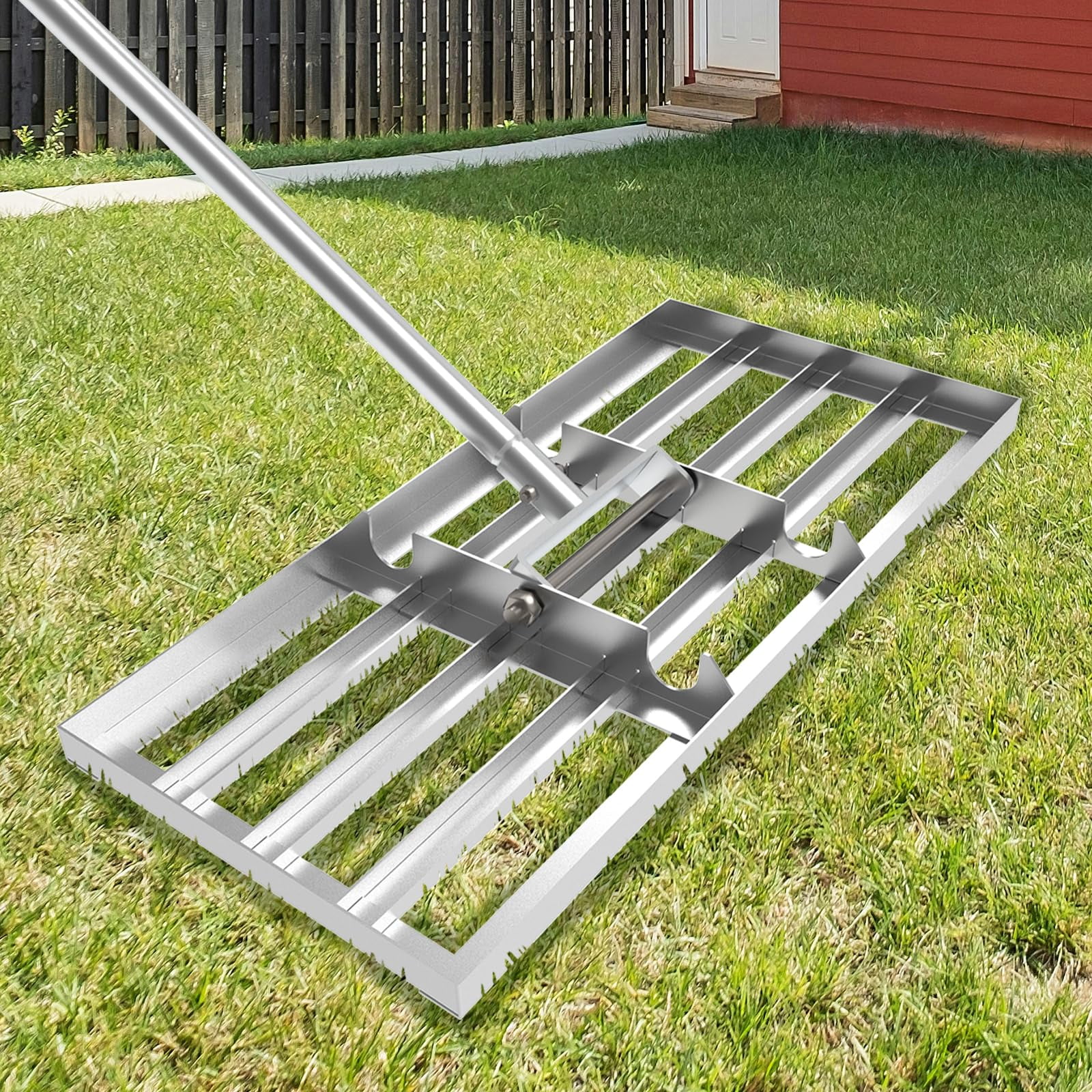 Dremmt Lawn Leveling Rake DHF10 17 inch, Lawn Leveler Garden Tool with ...