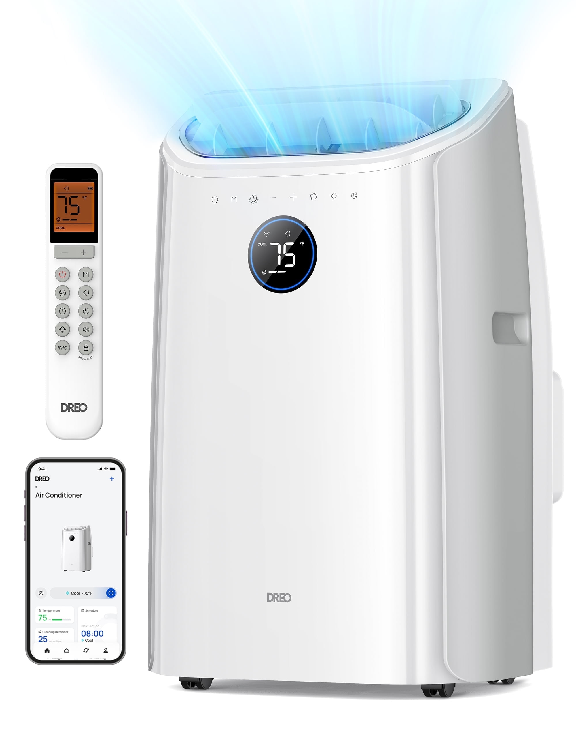 Dreo 12,000 BTU Portable AC, Drainage-free, Quiet 46dB, APP/Voice ...