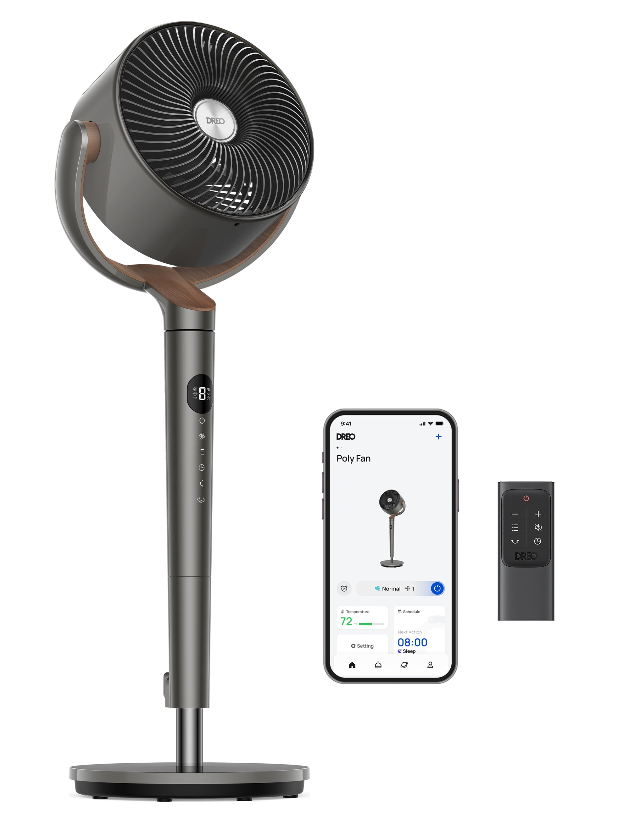 Dreo Bedroom Oscillating Fan, 8 Speeds, Quiet DC Motor, 23dB, Air ...