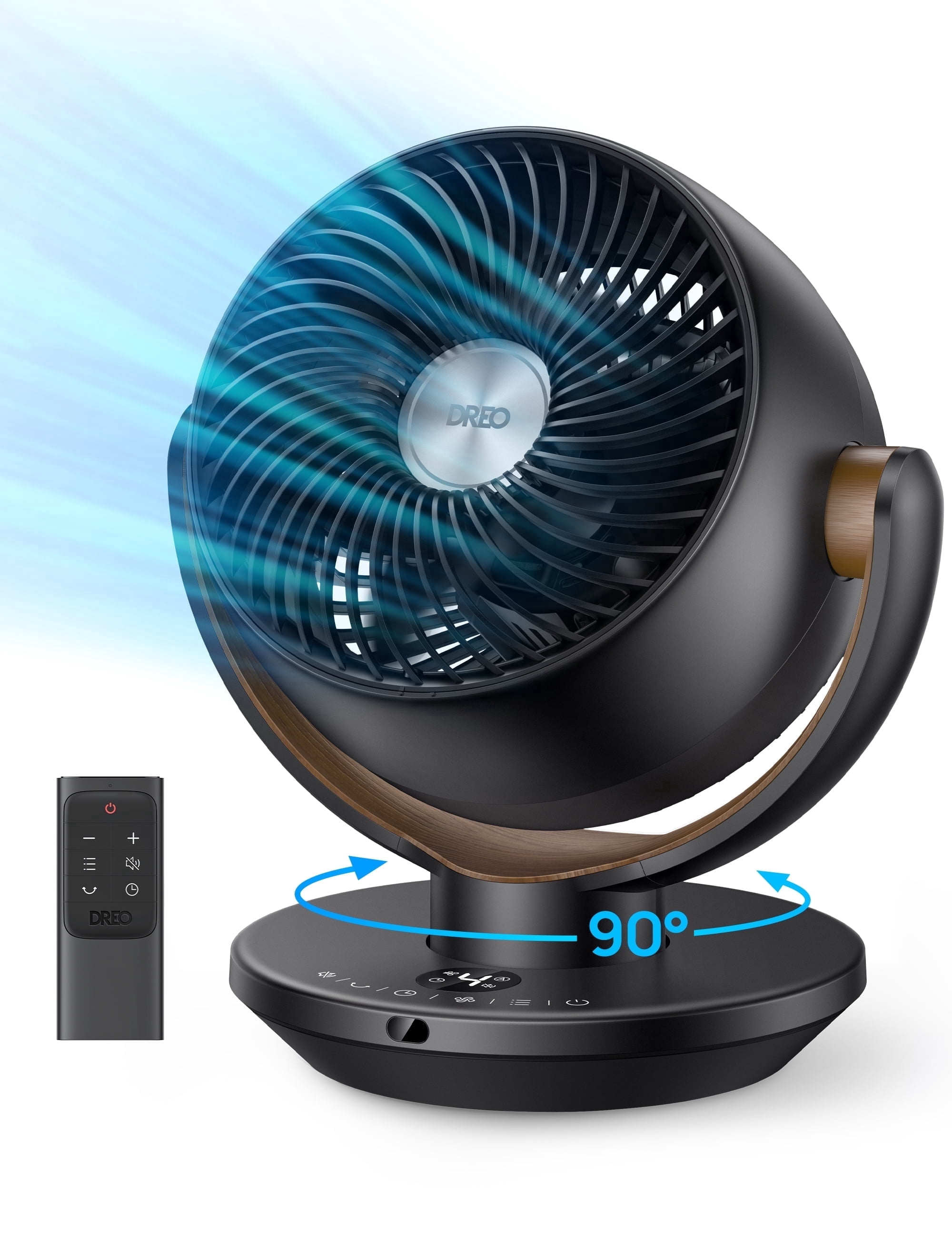 DREO Fan for Bedroom, Desk Air Circulator with Remote, 11-Inch, 60ft ...